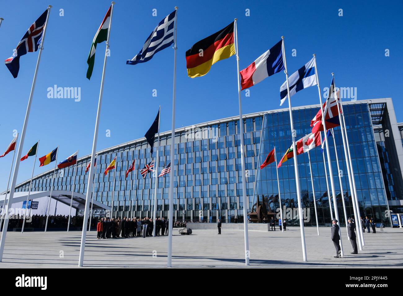 Nato headquarters flags 2023 hi-res stock photography and images - Alamy