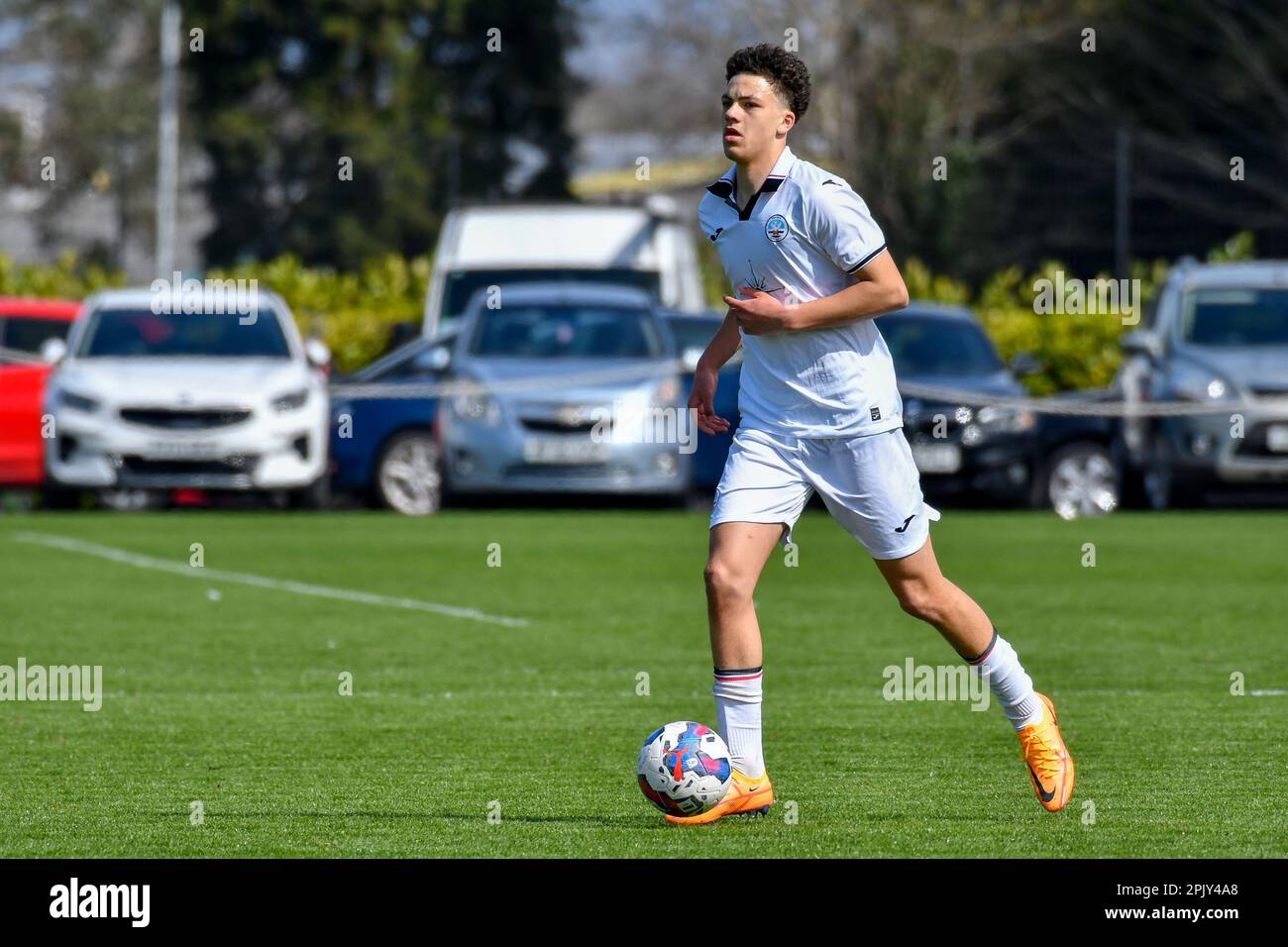 Swansea, Wales. 4 April 2023. Filip Lissah of Swansea City during the ...