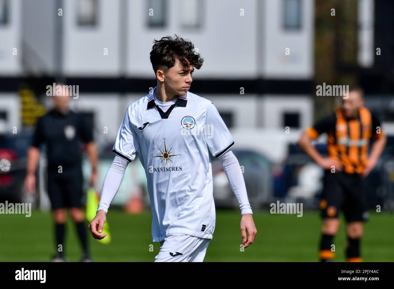 Swansea, Wales. 4 April 2023. Ramon Rees-Siso of Swansea City during ...