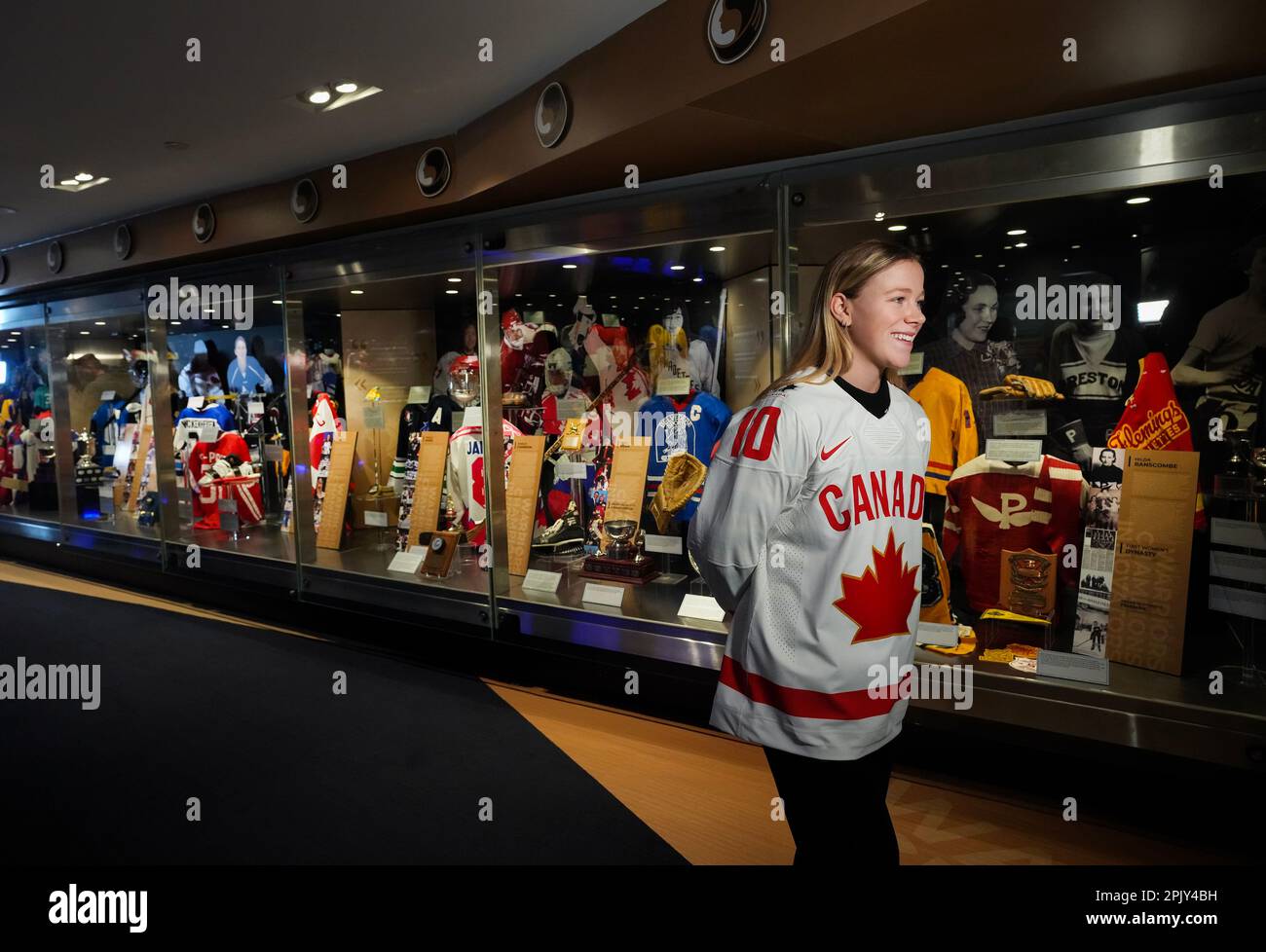 Toronto, Canada. 04th Apr, 2023. Team Canada‚Äôs Sarah Fillier smiles ...