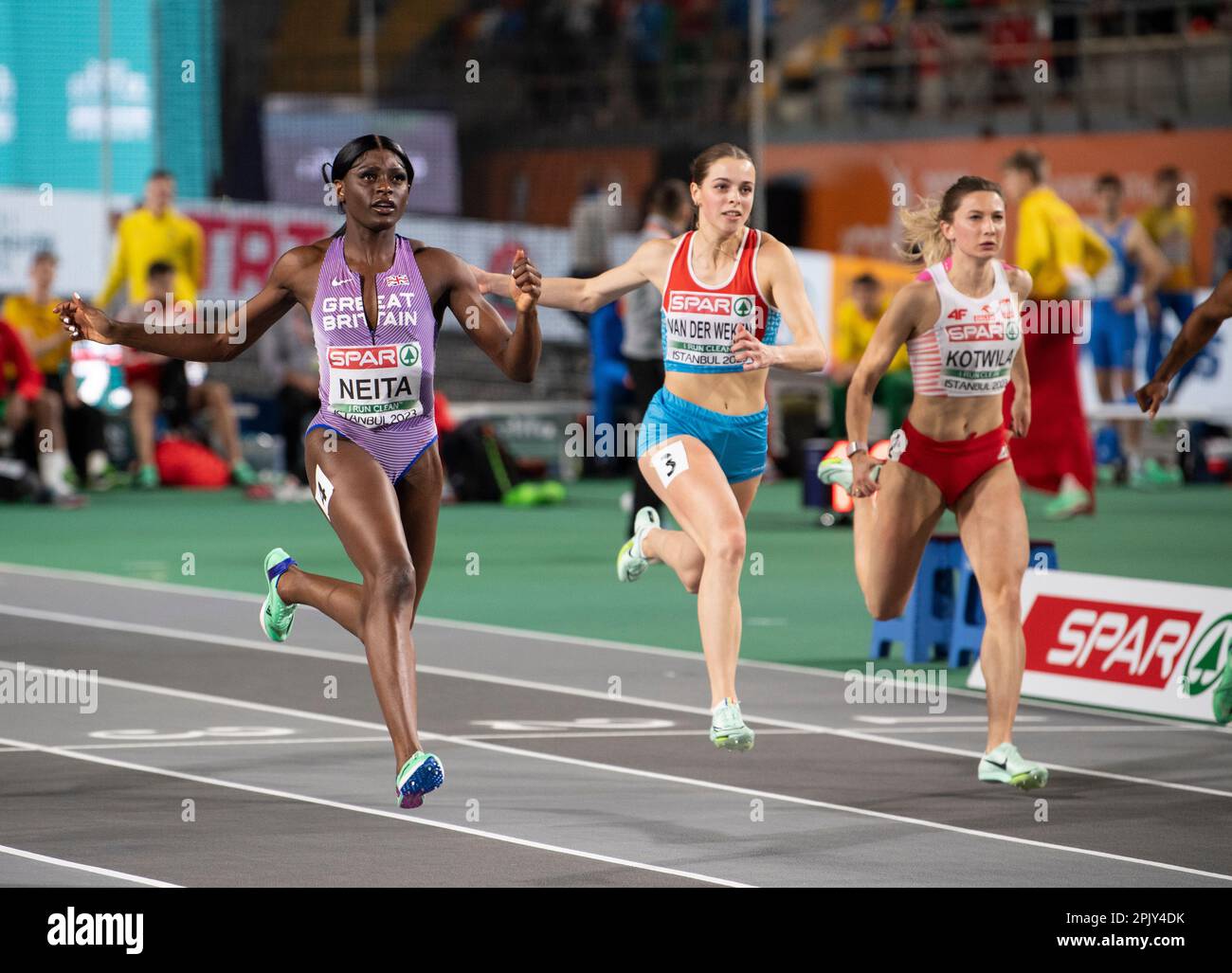 Daryll Neita, Patrizia Van Der Weken and Martyna Kotwila competing in ...