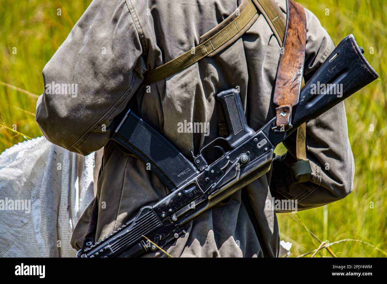Rangers armed with guns in animal conservation park in Zimbabwe, in ...