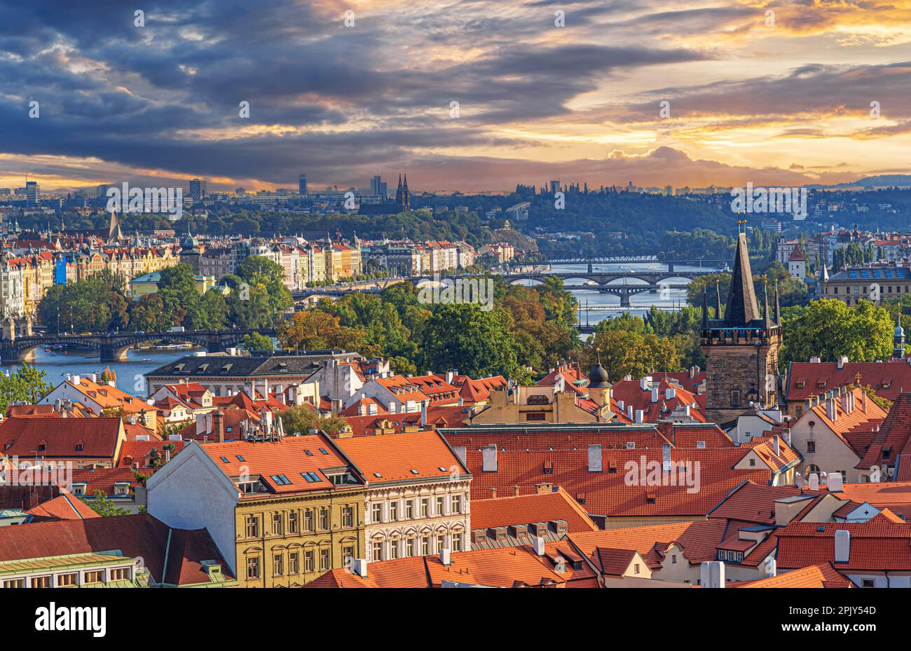 Panorama of Prague city Stock Photo - Alamy