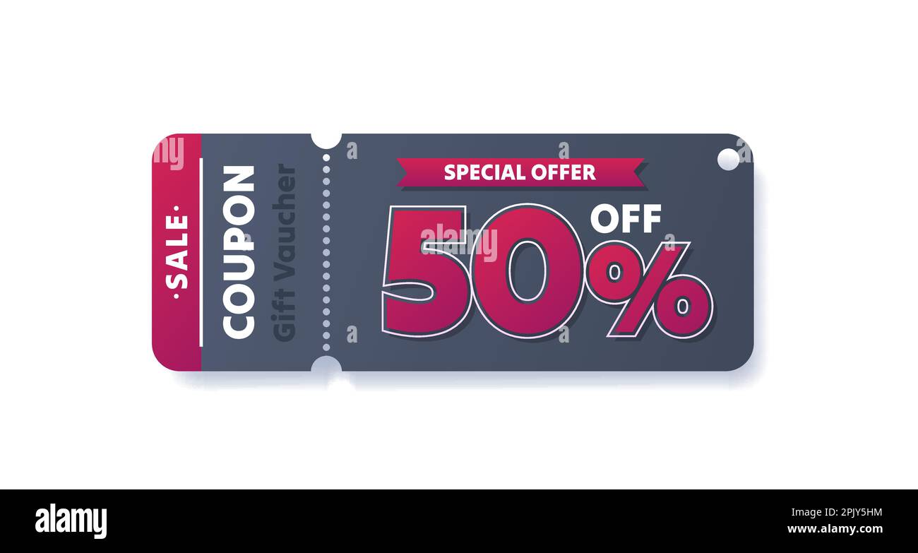 Coupon special voucher 50 percentage, Check banner special offer ...