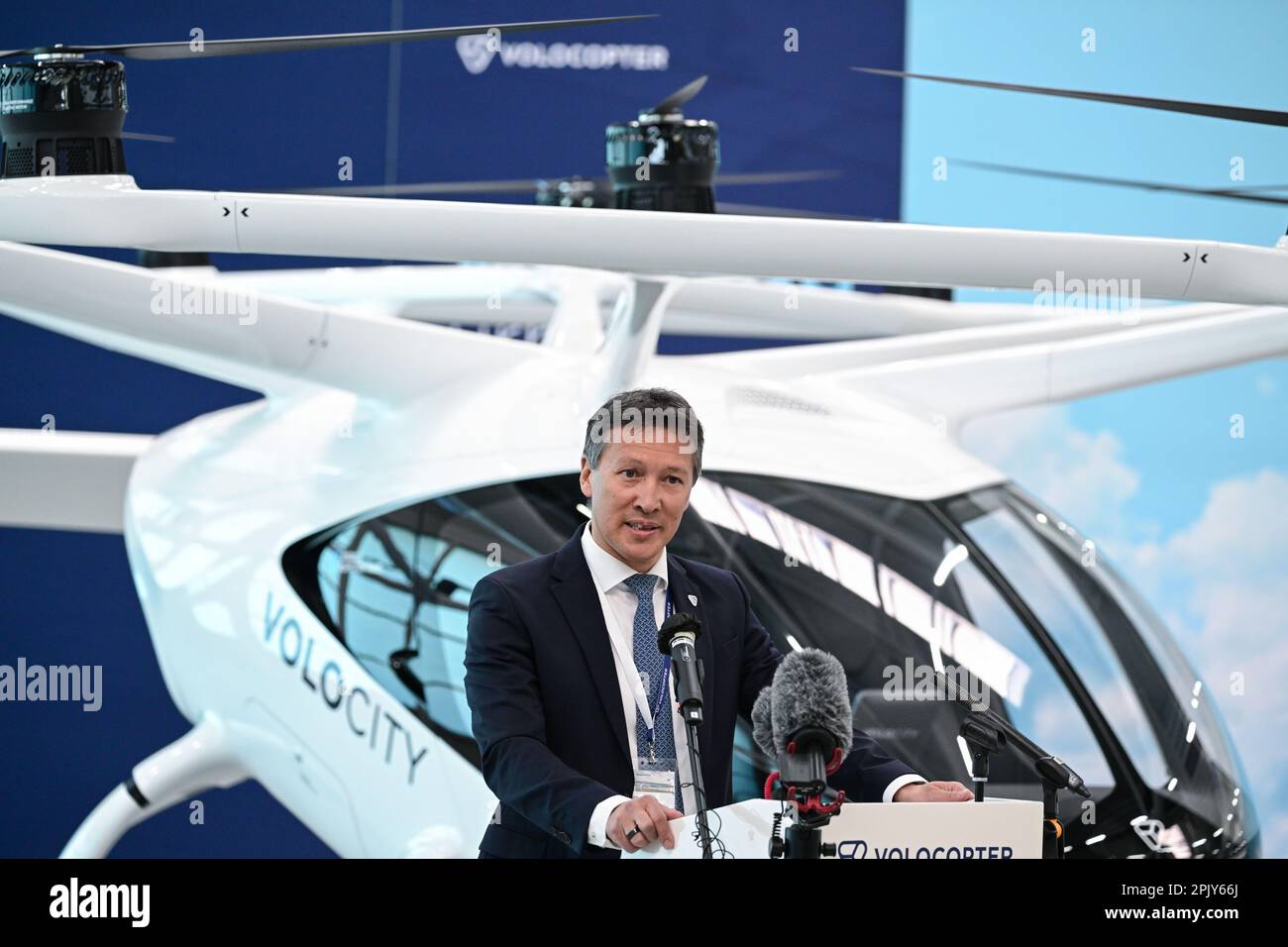 Bruchsal, Germany. 04th Apr, 2023. Dirk Hoke, CEO of Volocopter, stands ...