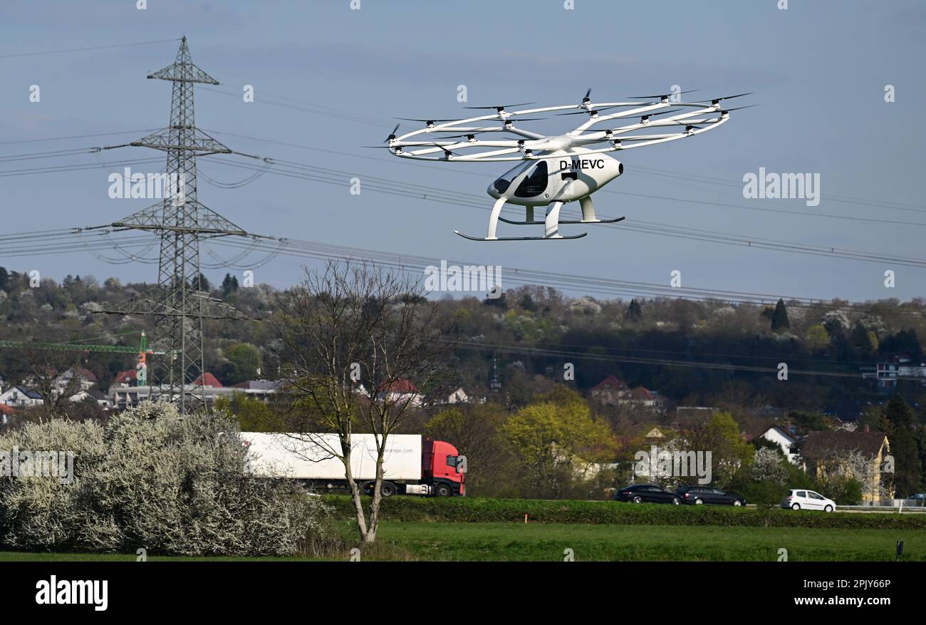 Bruchsal, Germany. 04th Apr, 2023. An electric-powered flying cab ...