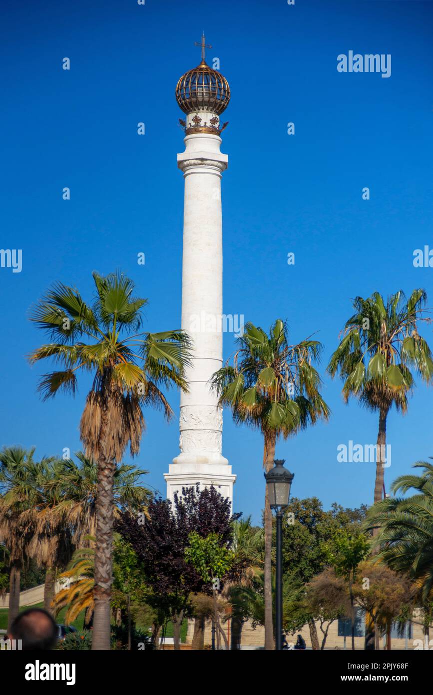 Huge column of La Rabida Monastery Gardens, Huelva province, Region of ...