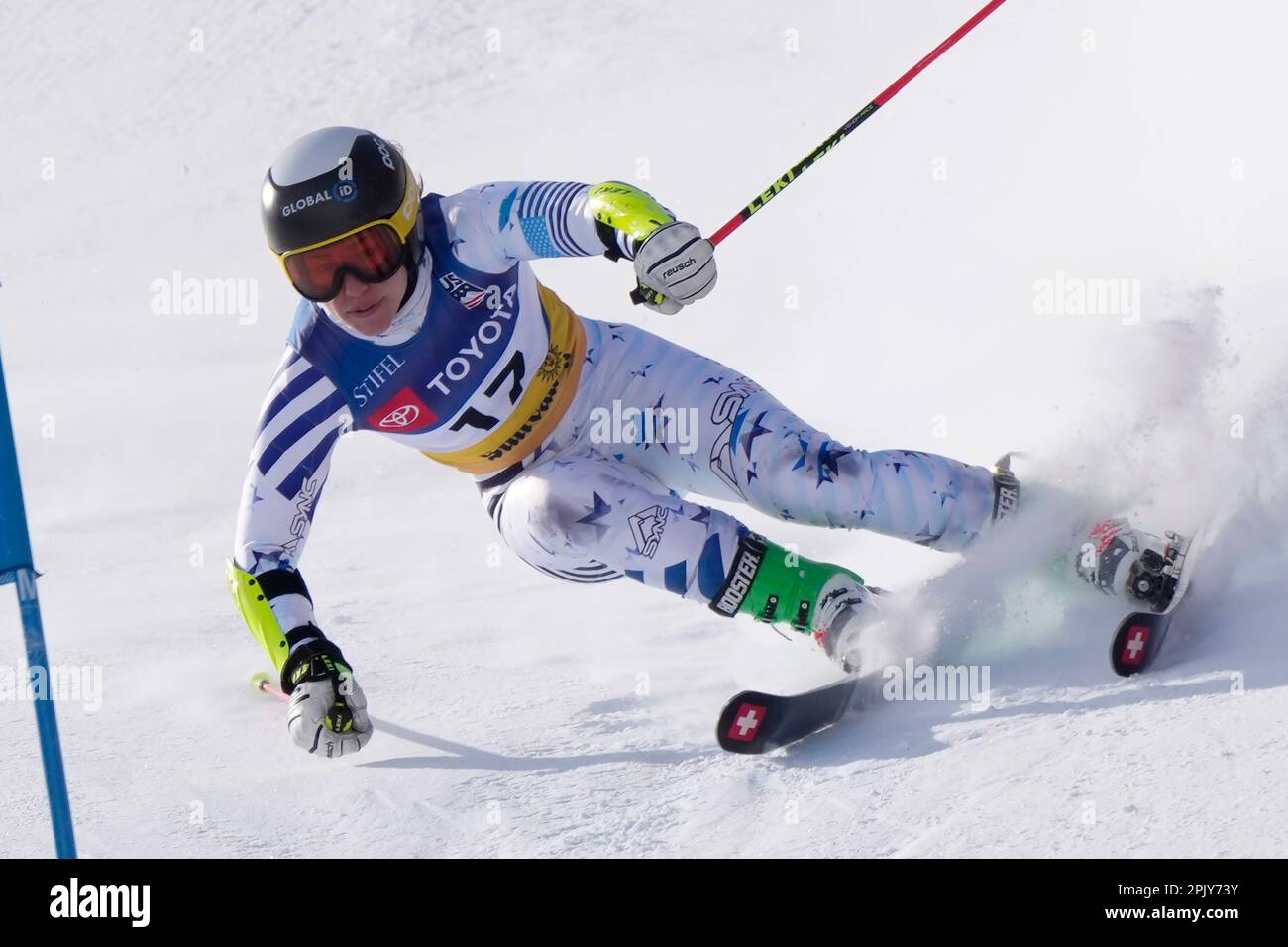 Lila Lapanja competes in the women's giant slalom ski race during the U ...