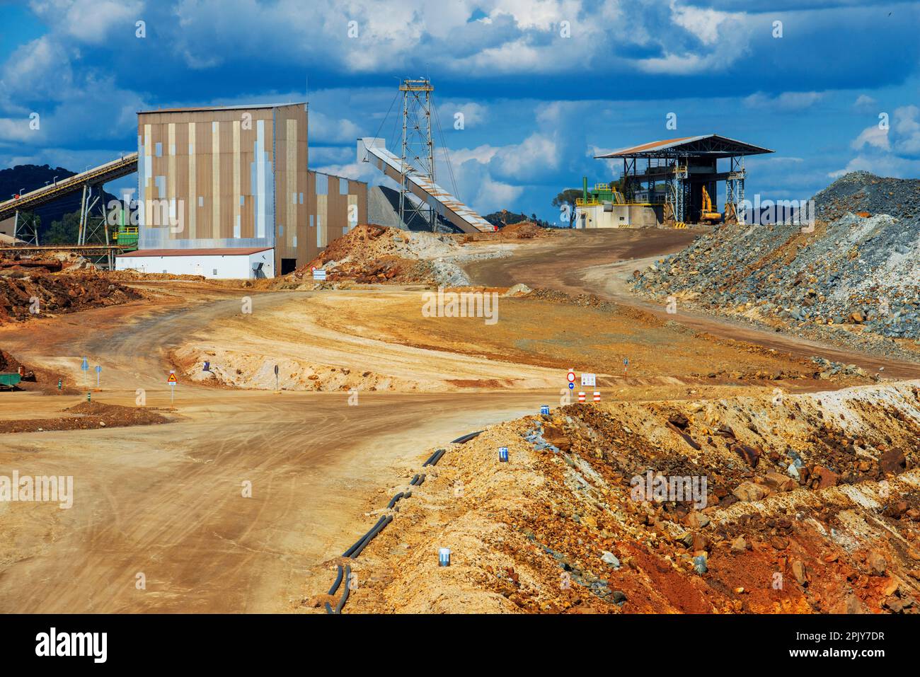 Mining effects on landscape at Rio Tinto mines, Nerva, Huelva Province ...