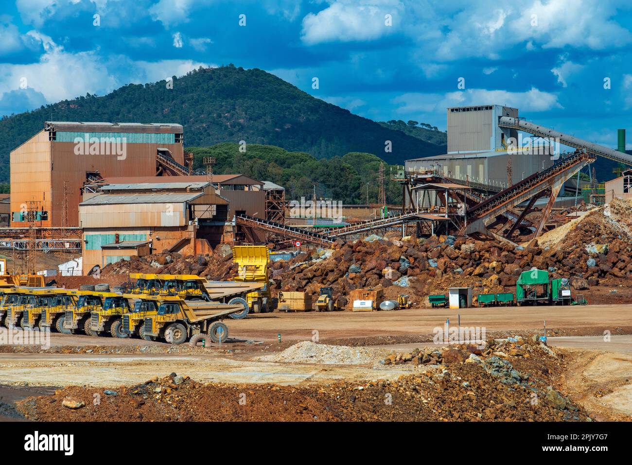 Mining effects on landscape at Rio Tinto mines, Nerva, Huelva Province ...