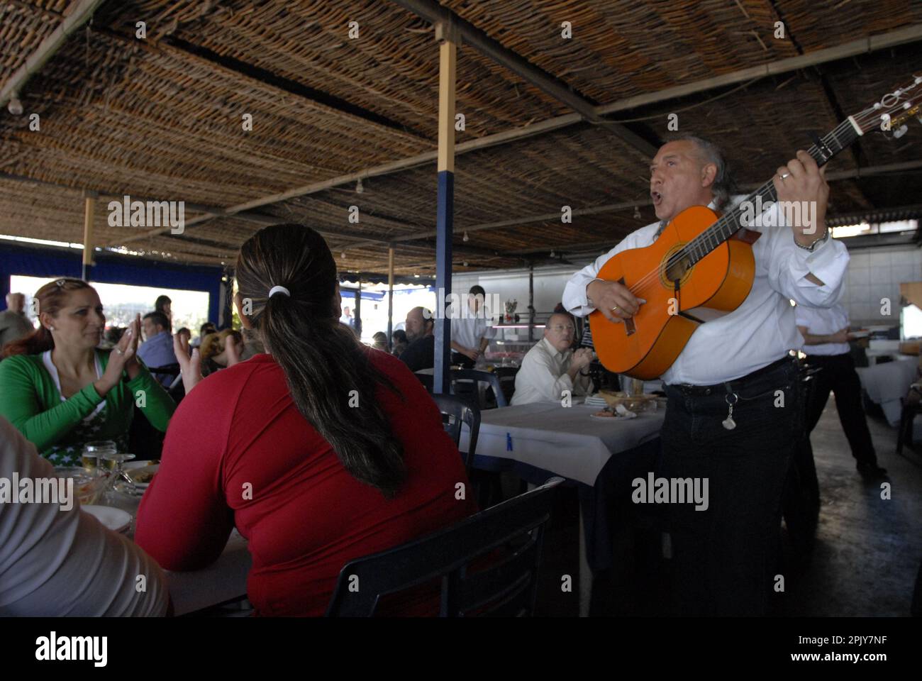 El Tintero restaurant chiringuito, El dedo beach Malaga, Spain. Finger ...