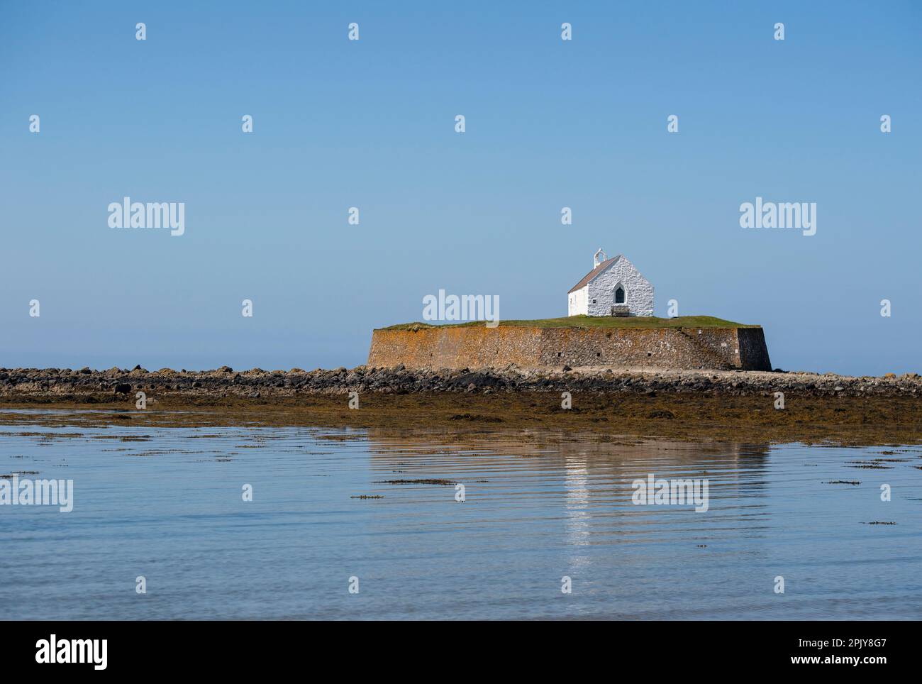 St Cwyfan's medieval church, Llangadwaladr, Anglesey, North Wales ...