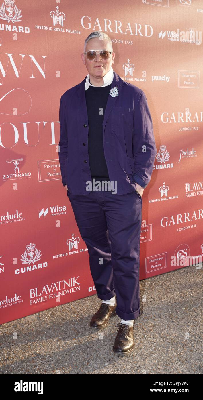 Giles Deacon arriving for the launch of the Crown to Couture fashion ...