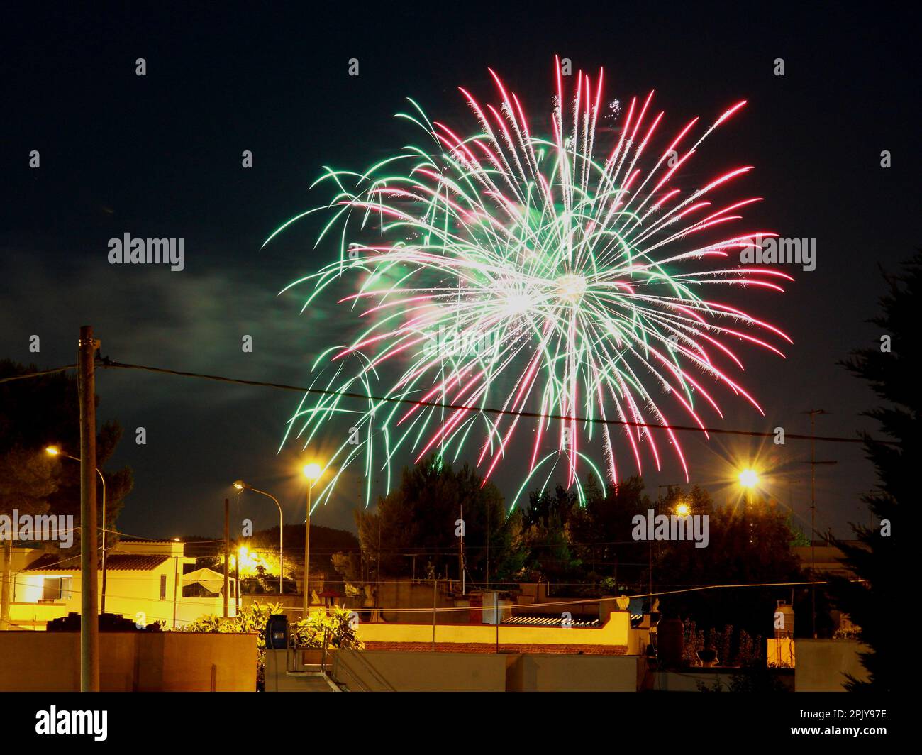 fireworks at the summer celebration Stock Photo - Alamy