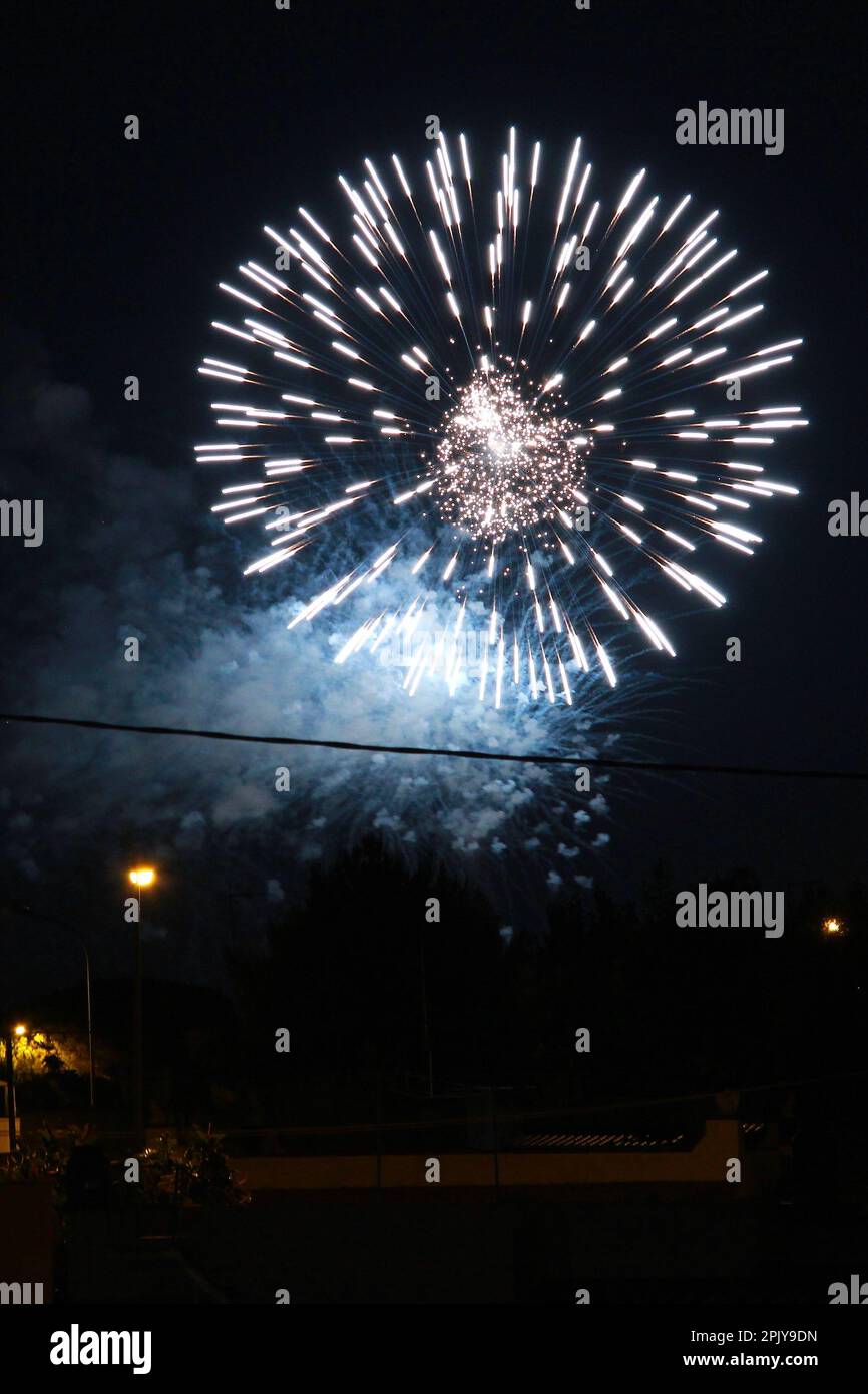 fireworks at the summer celebration Stock Photo - Alamy