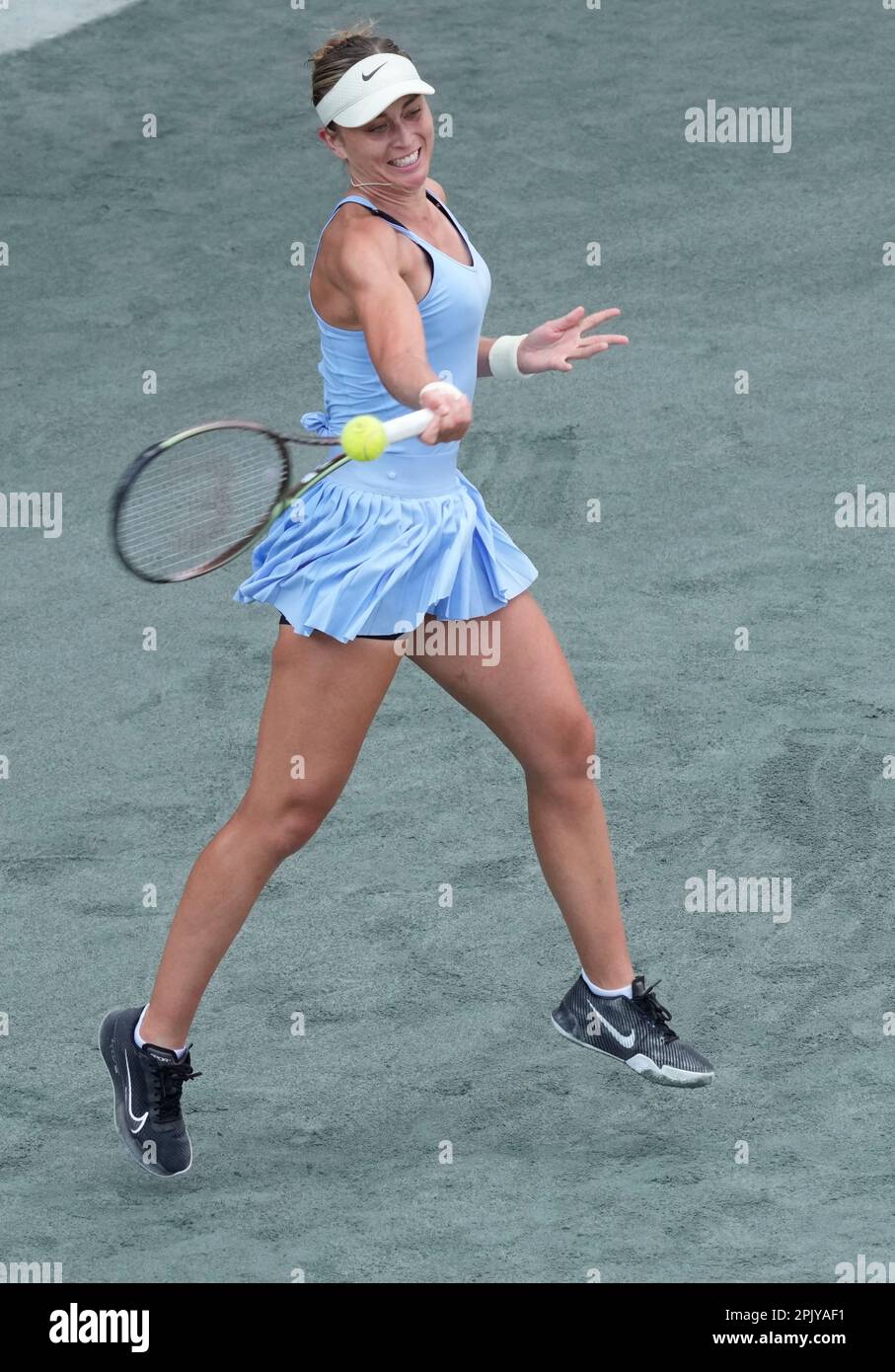 April 4, 2023: Paula Badosa (USA) defeated Mayar Sherif (EGY) 6-3, 6-1 ...