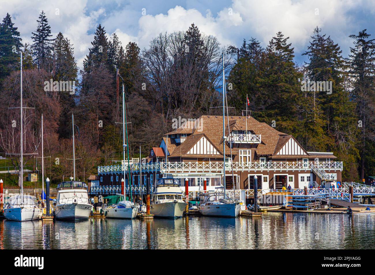 Vancouver Rowing Club building at the entrance to Stanley Park in ...