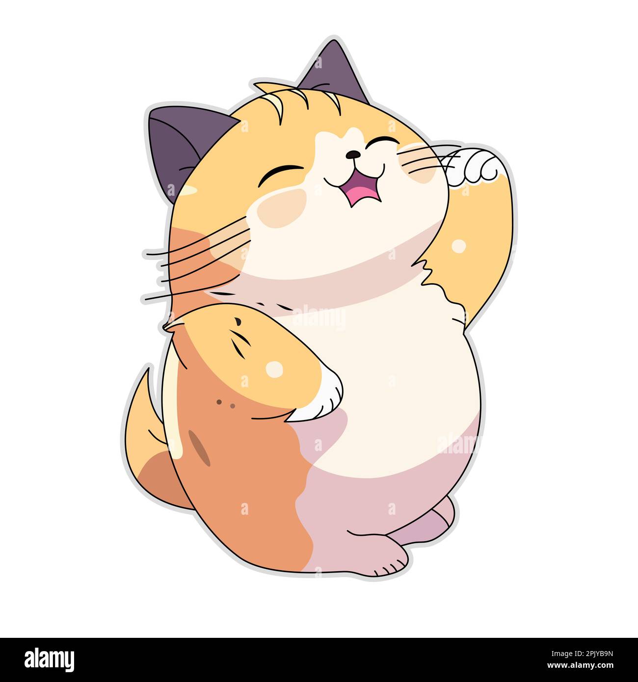 Cute cat logo design. Abstract drawing cat in a minimalist style ...