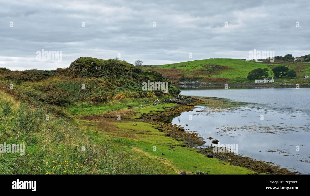 Dun Diarmaid broch on the shores of Loch Beag, Isle of Skye Stock Photo ...