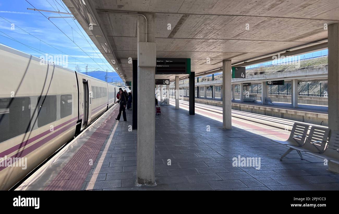 Platform of the high speed station of Segovia Guiomar Stock Photo - Alamy