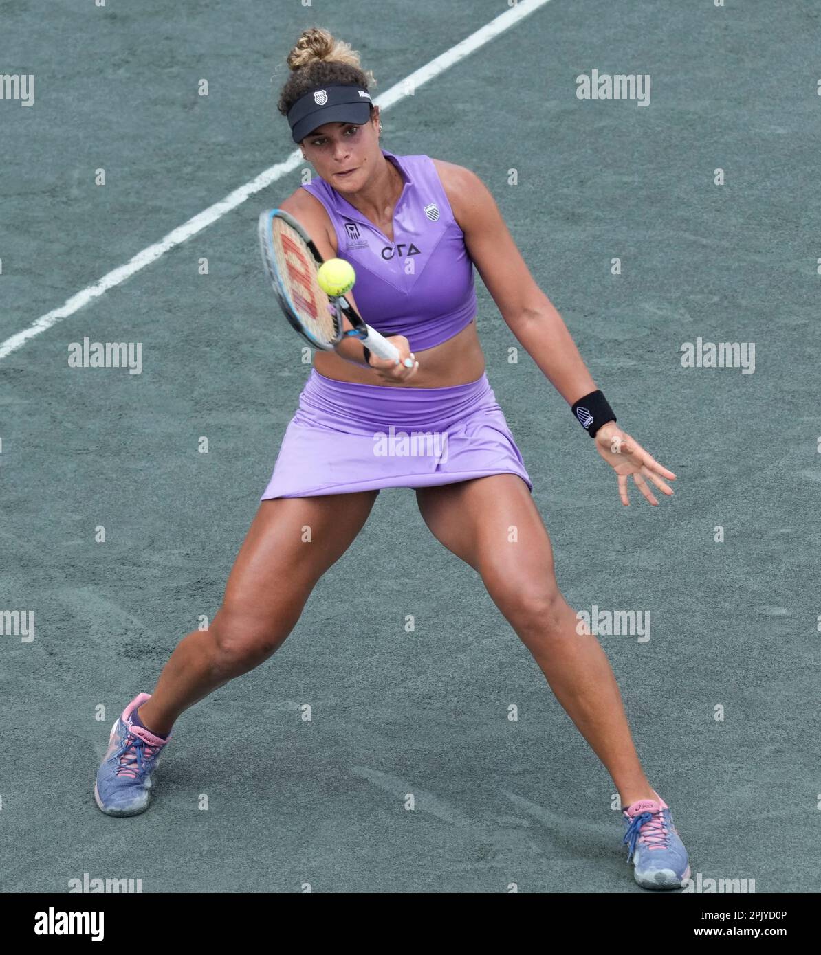 April 4, 2023: Mayar Sherif (EGY) loses to Paula Badosa (USA), 6-3, 6-1 ...