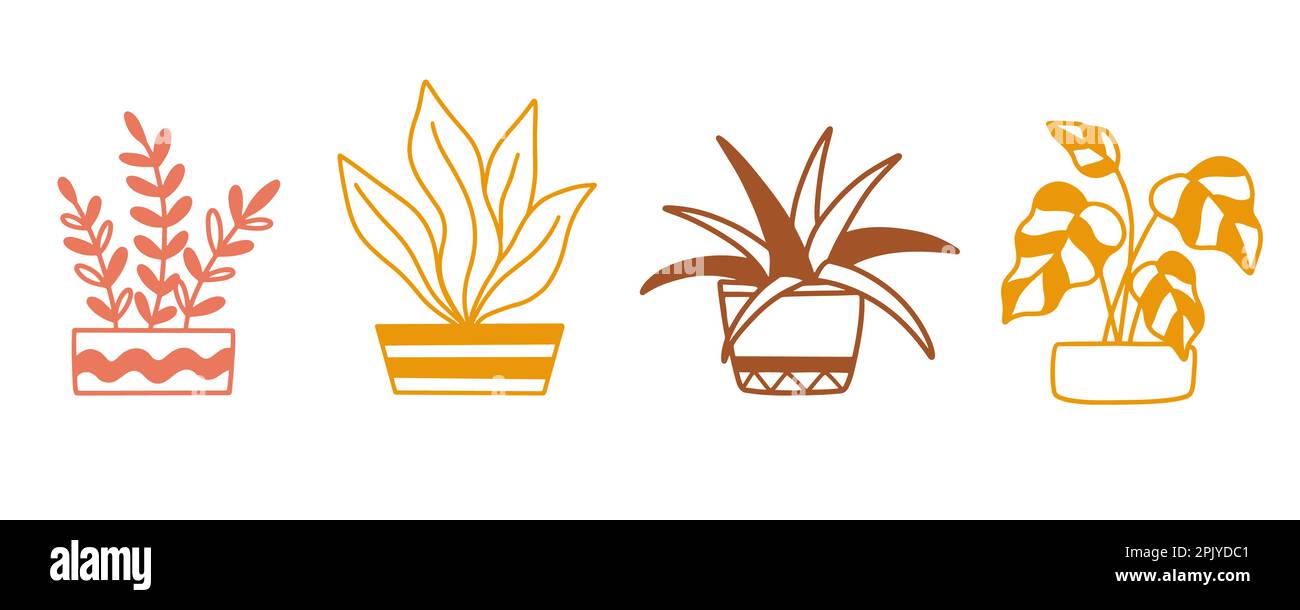 Potted house plants line Stock Vector Images - Alamy