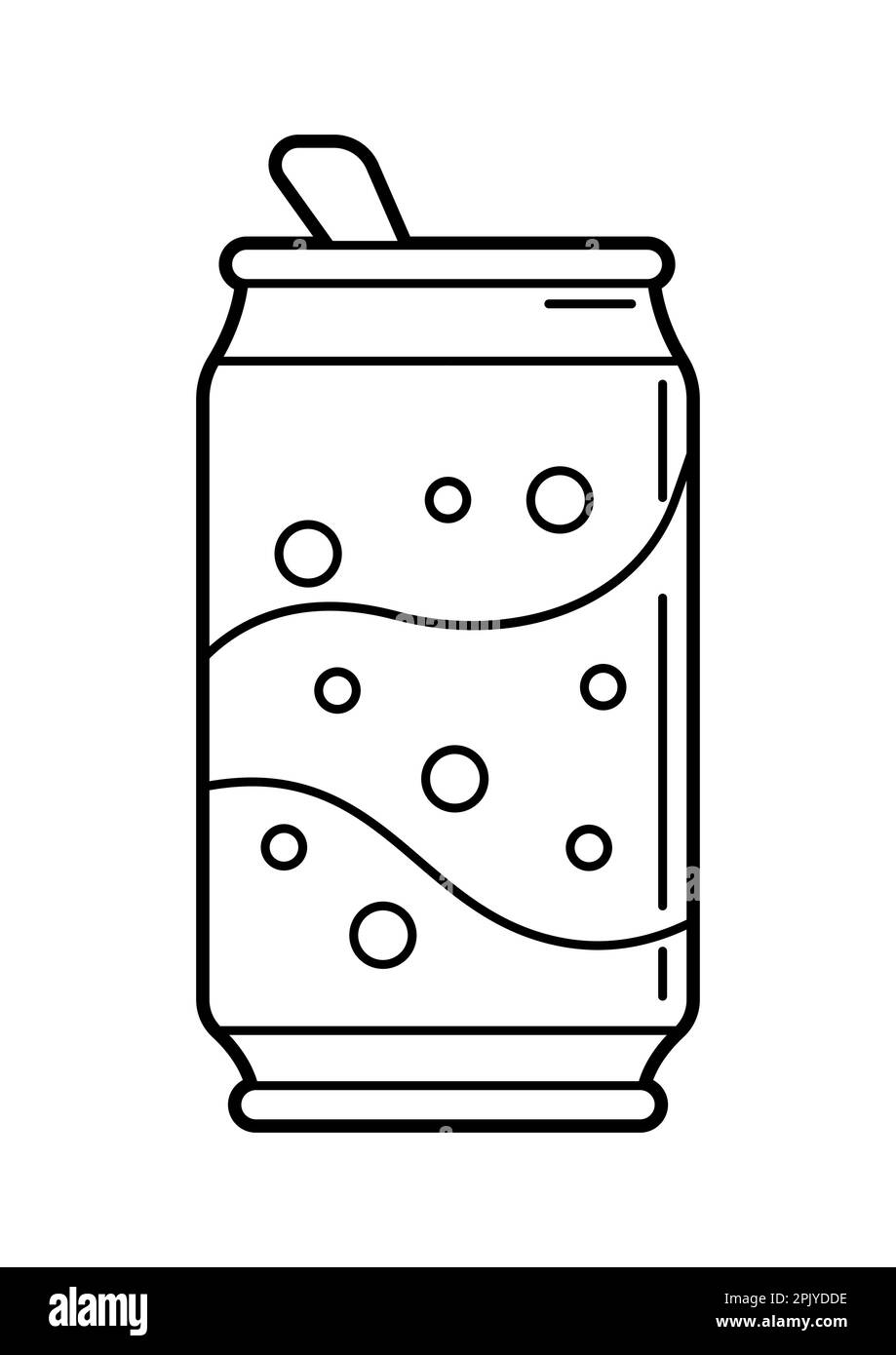 Illustration Of Tin With Soda Monochrome Cute Icon Creative Symbol In Cartoon Style Stock
