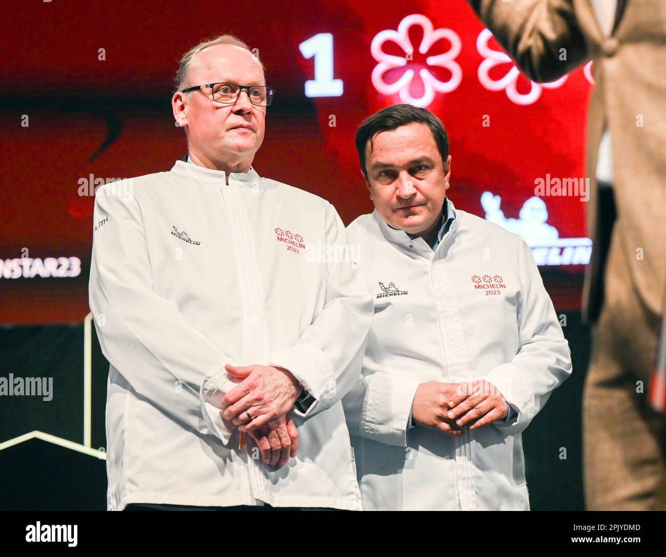 Karlsruhe, Germany. 04th Apr, 2023. Claus-Peter Lumpp (l), head chef of ...