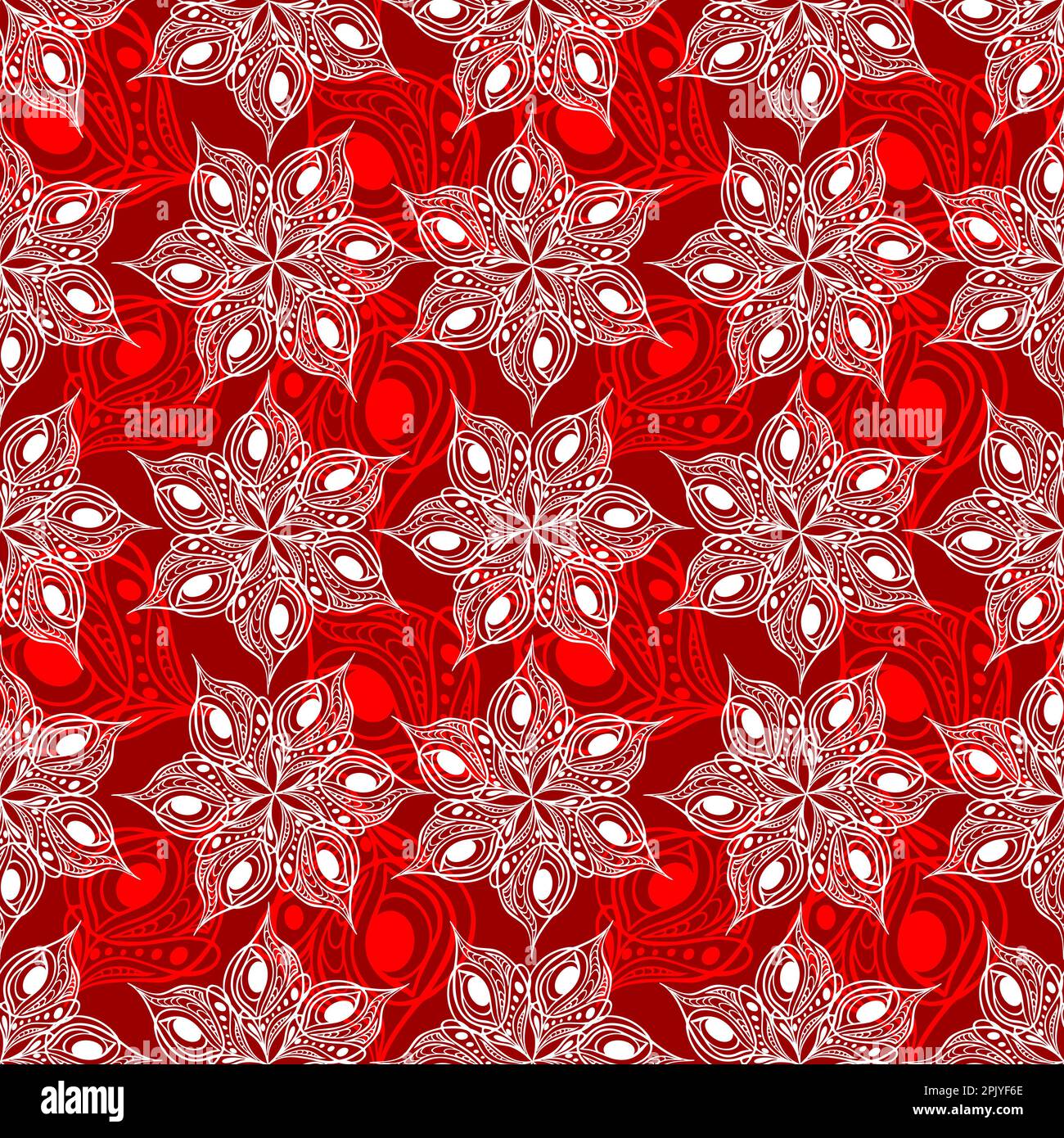 seamless pattern of abstract red and white graphic elements on a ...