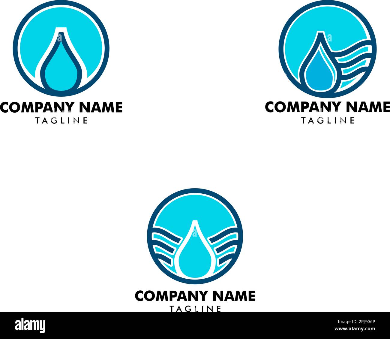 Set of Water drop logo design element vector illustration icon droplet ...