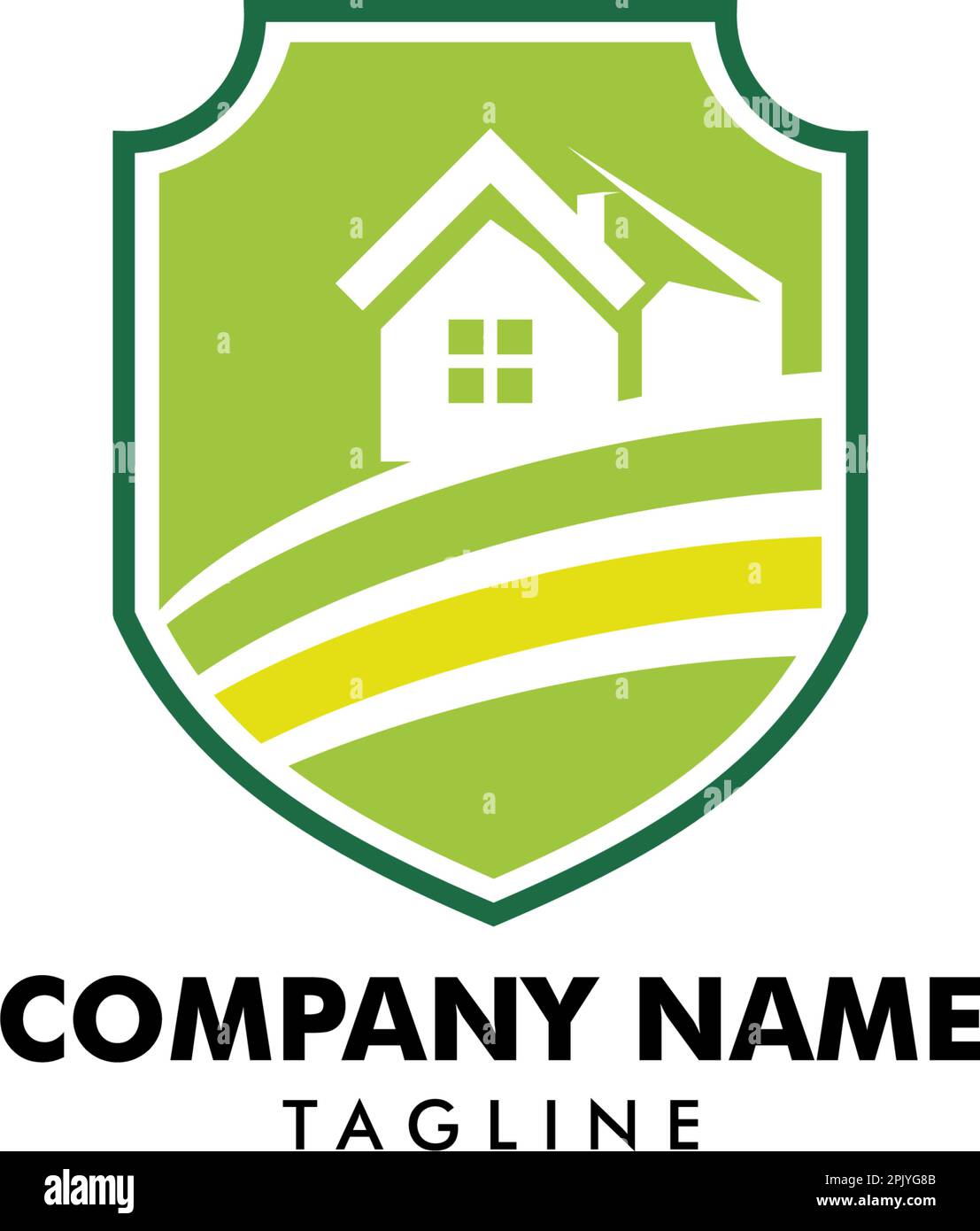 Shield Design With Farm House Logo Template Vector Illustration Stock ...
