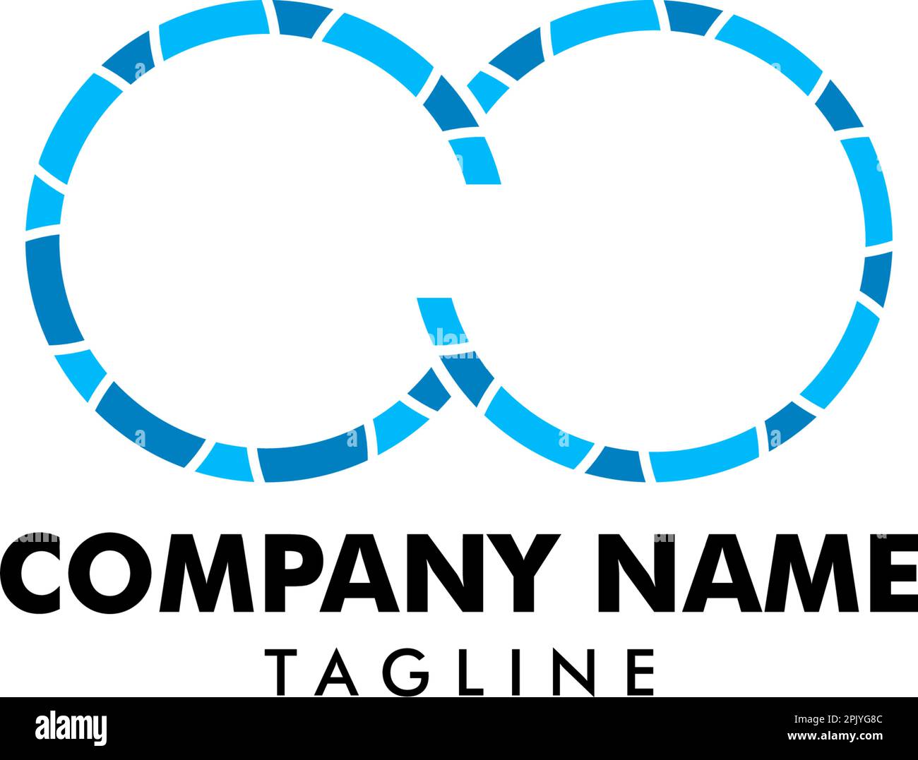 Two Circle Rings locked Logo design vector template Stock Vector Image ...