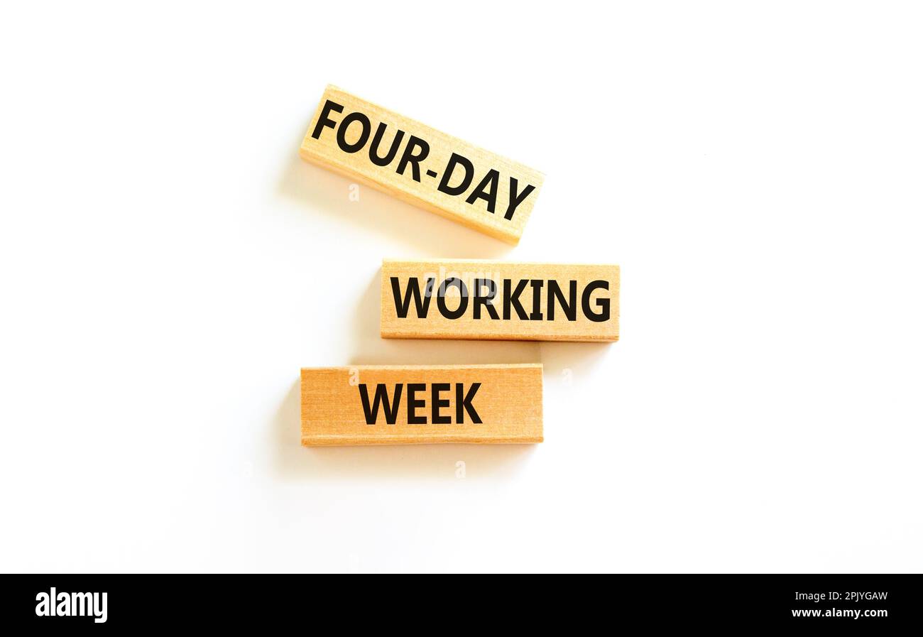 Four-day working week symbol. Concept words Four-day working week on ...