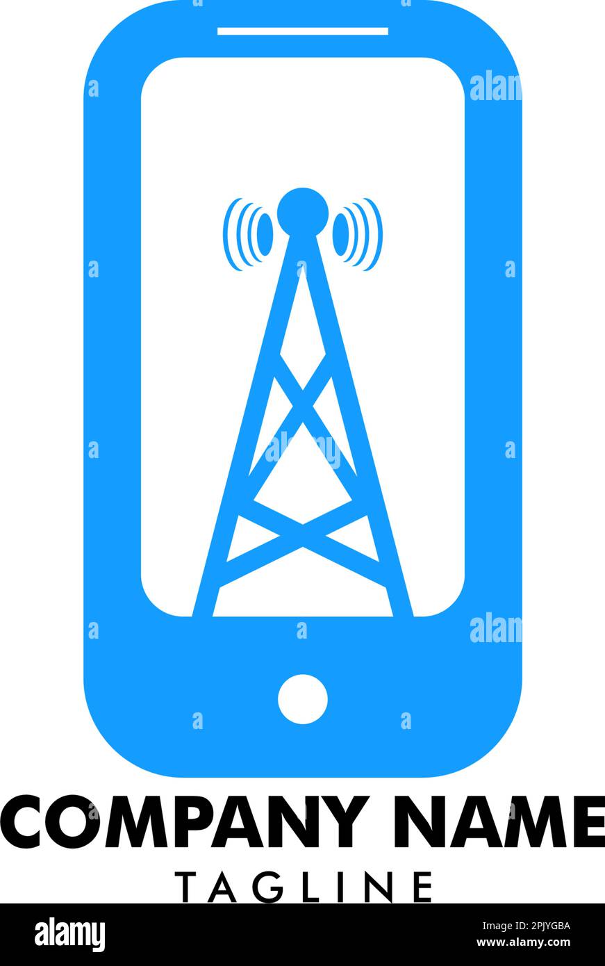 Smartphone tower signal antenna icon logo vector illustration Stock ...