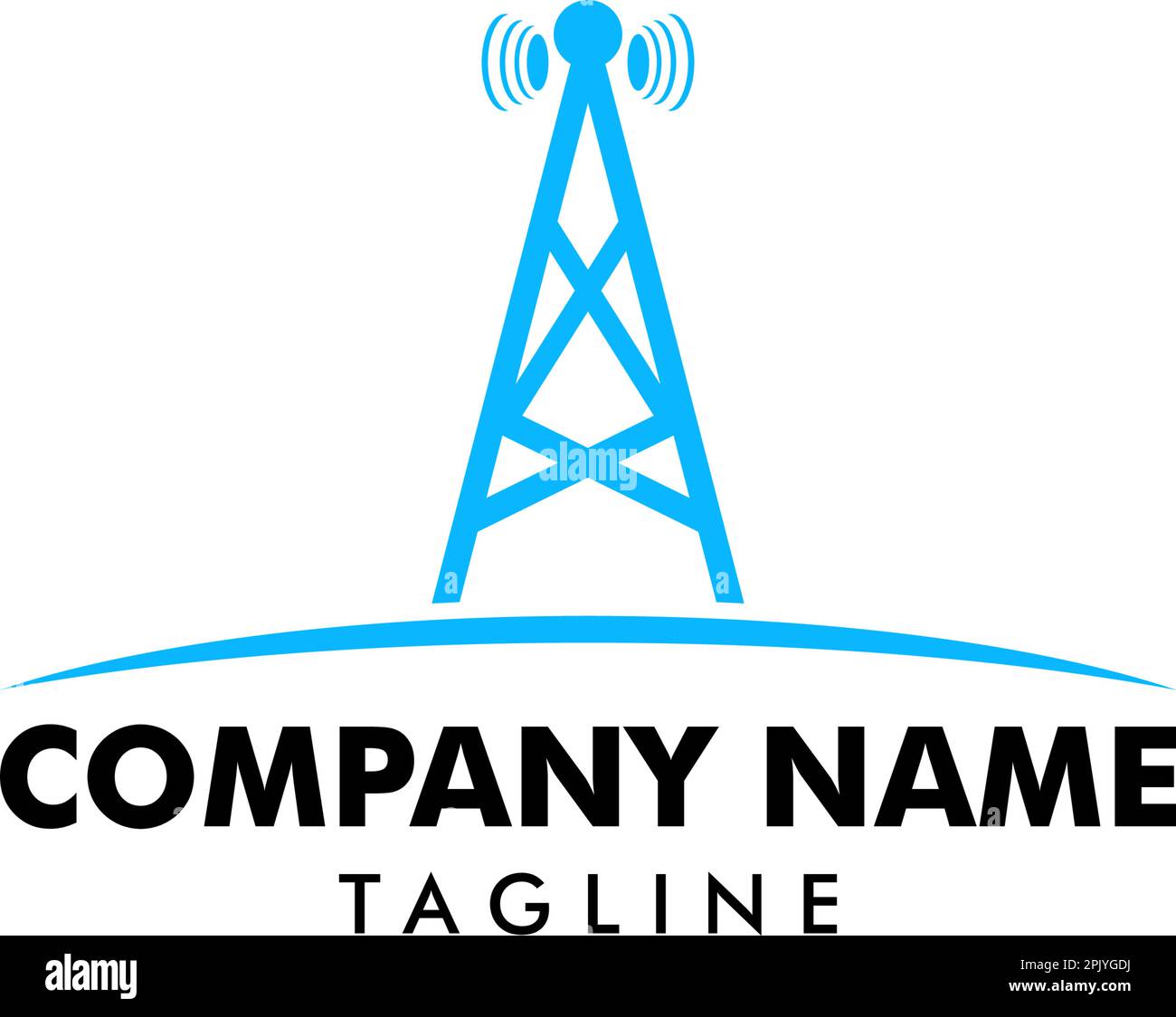 Tower signal antenna icon logo vector illustration Stock Vector Image ...