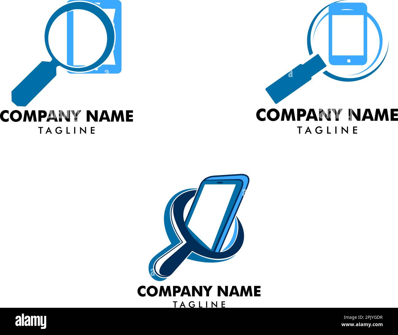 Set of Mobile Search Logo Design Template Stock Vector Image & Art - Alamy