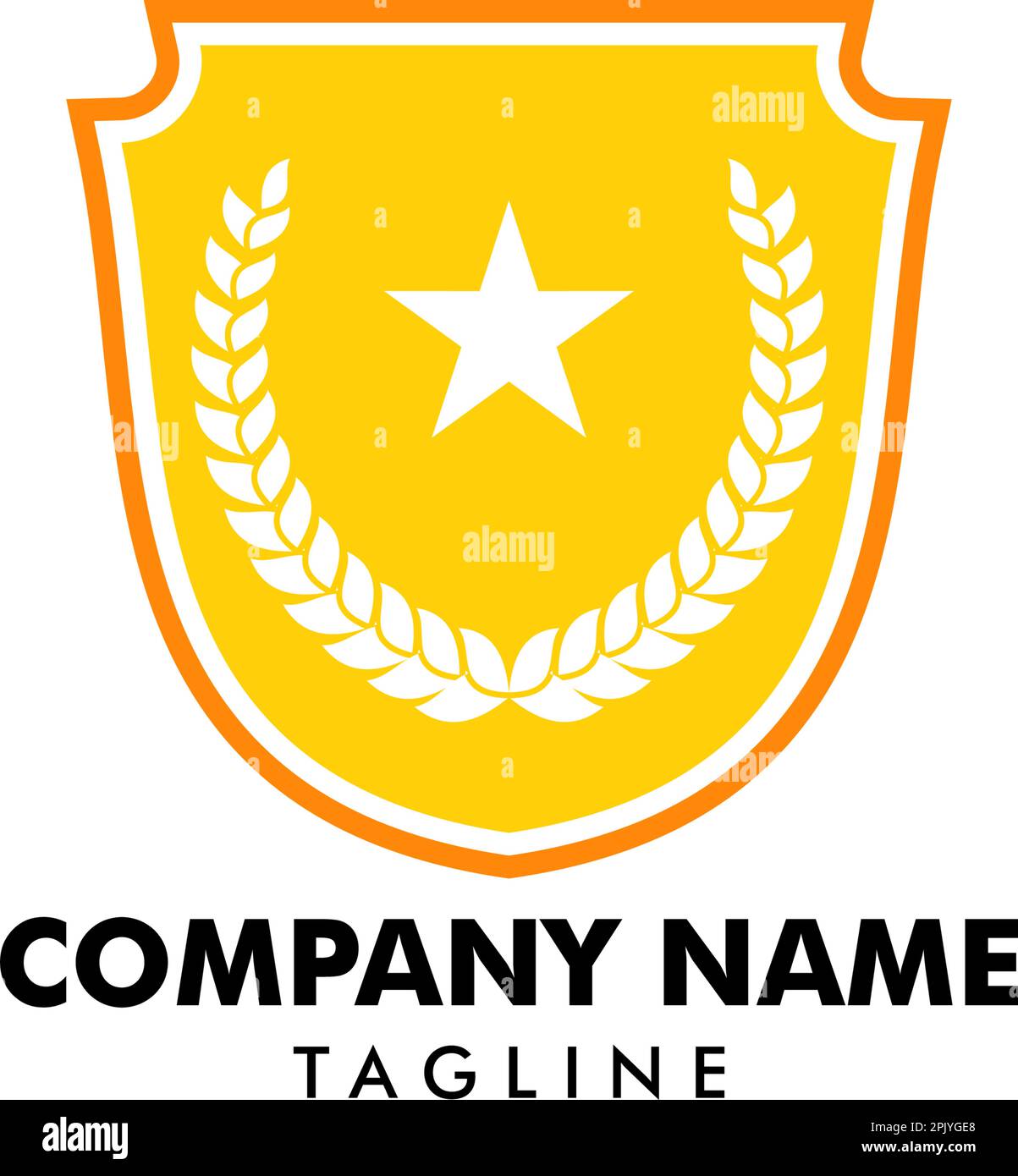 Shield Star With Leaves Logo Template Design Stock Vector Image & Art ...