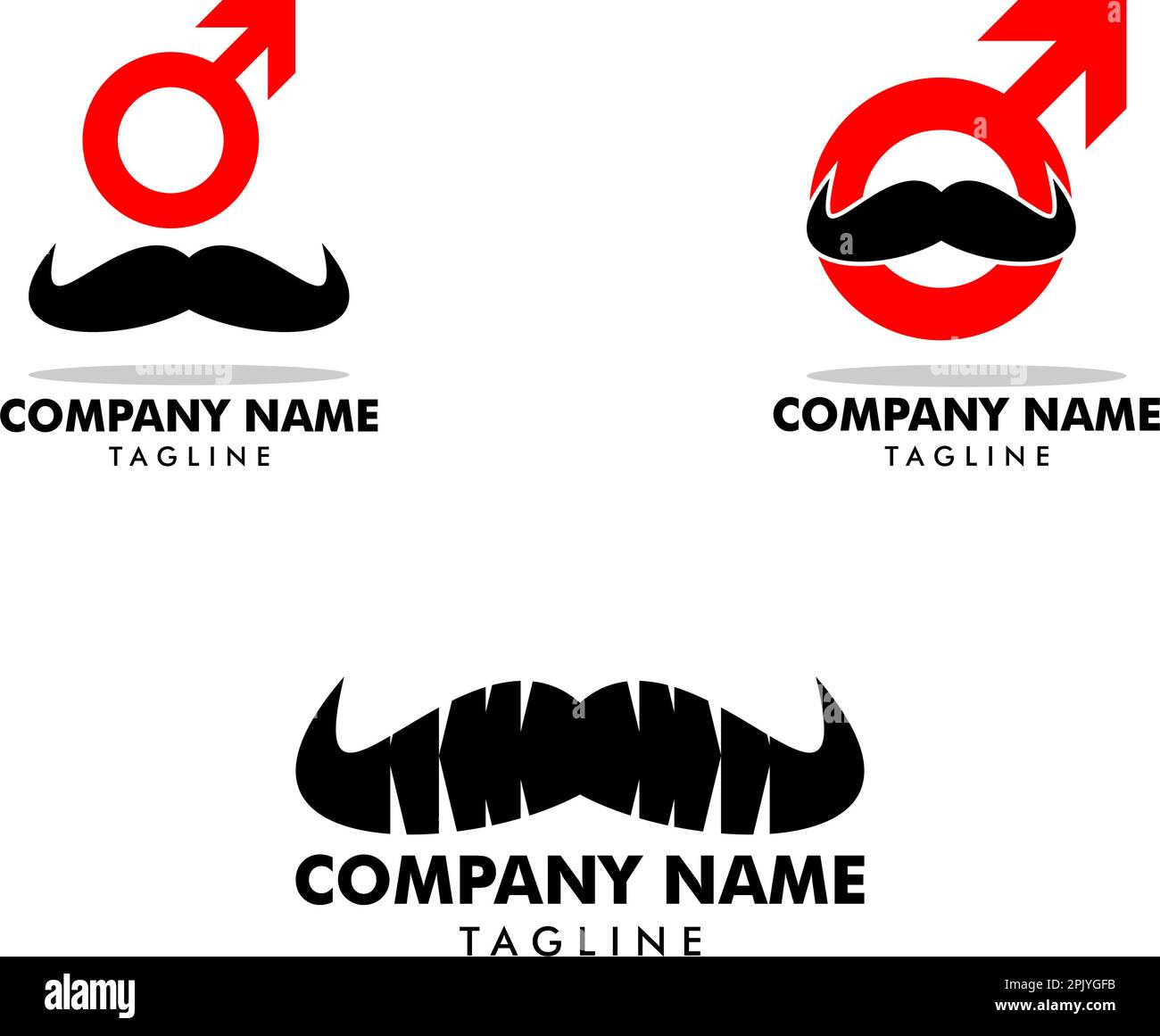 Set of Mustache Man Logo Template Design Stock Vector Image & Art - Alamy