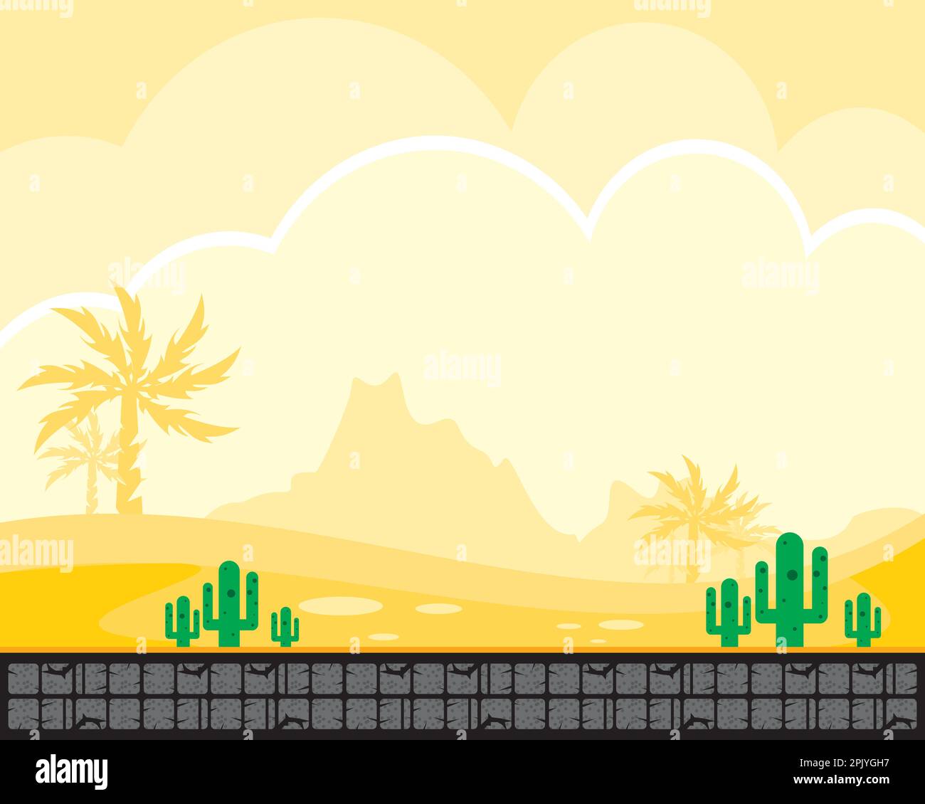 Vector desert landscape background illustration Stock Vector Image ...