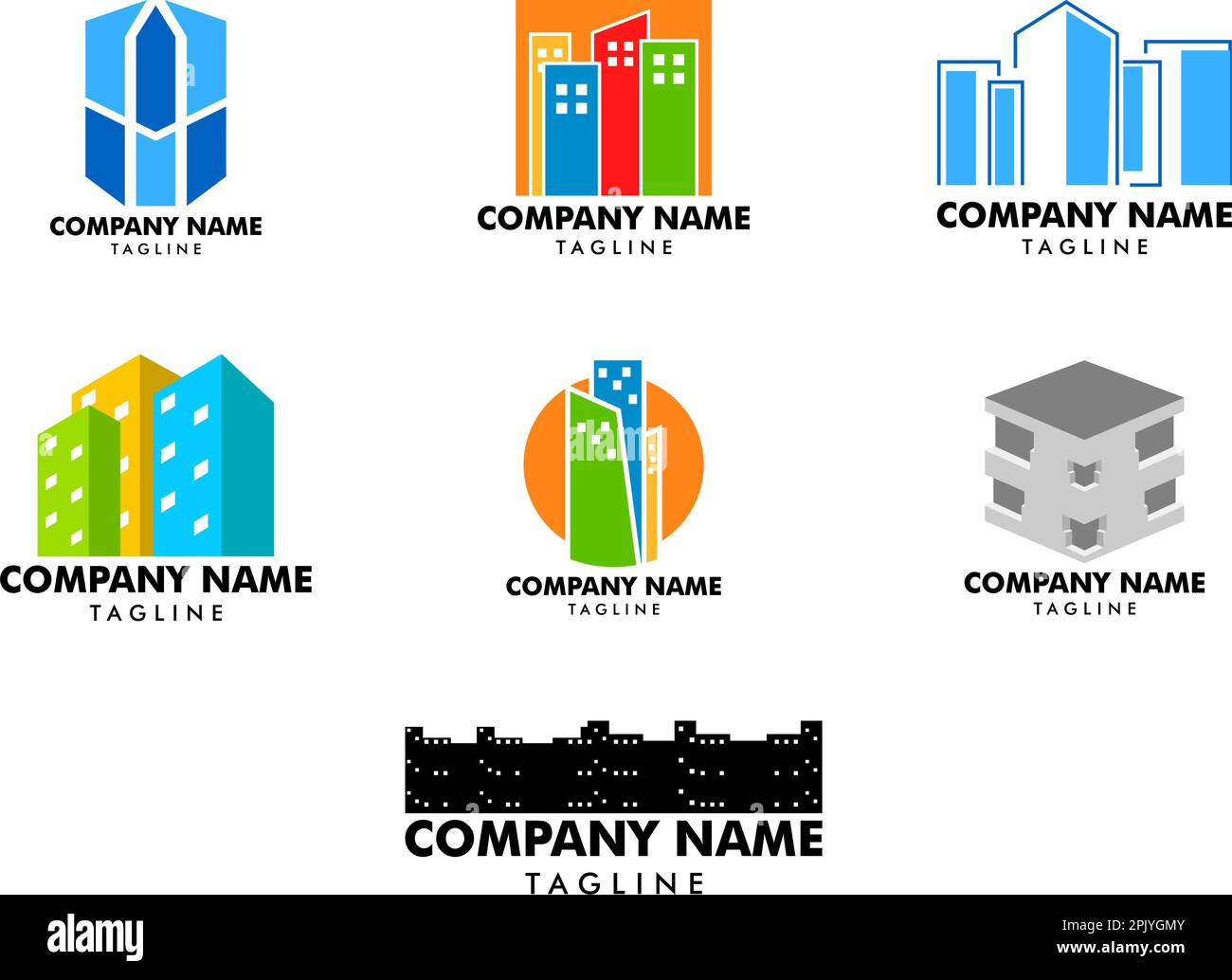 Set of Town Logo Template Design Stock Vector Image & Art - Alamy