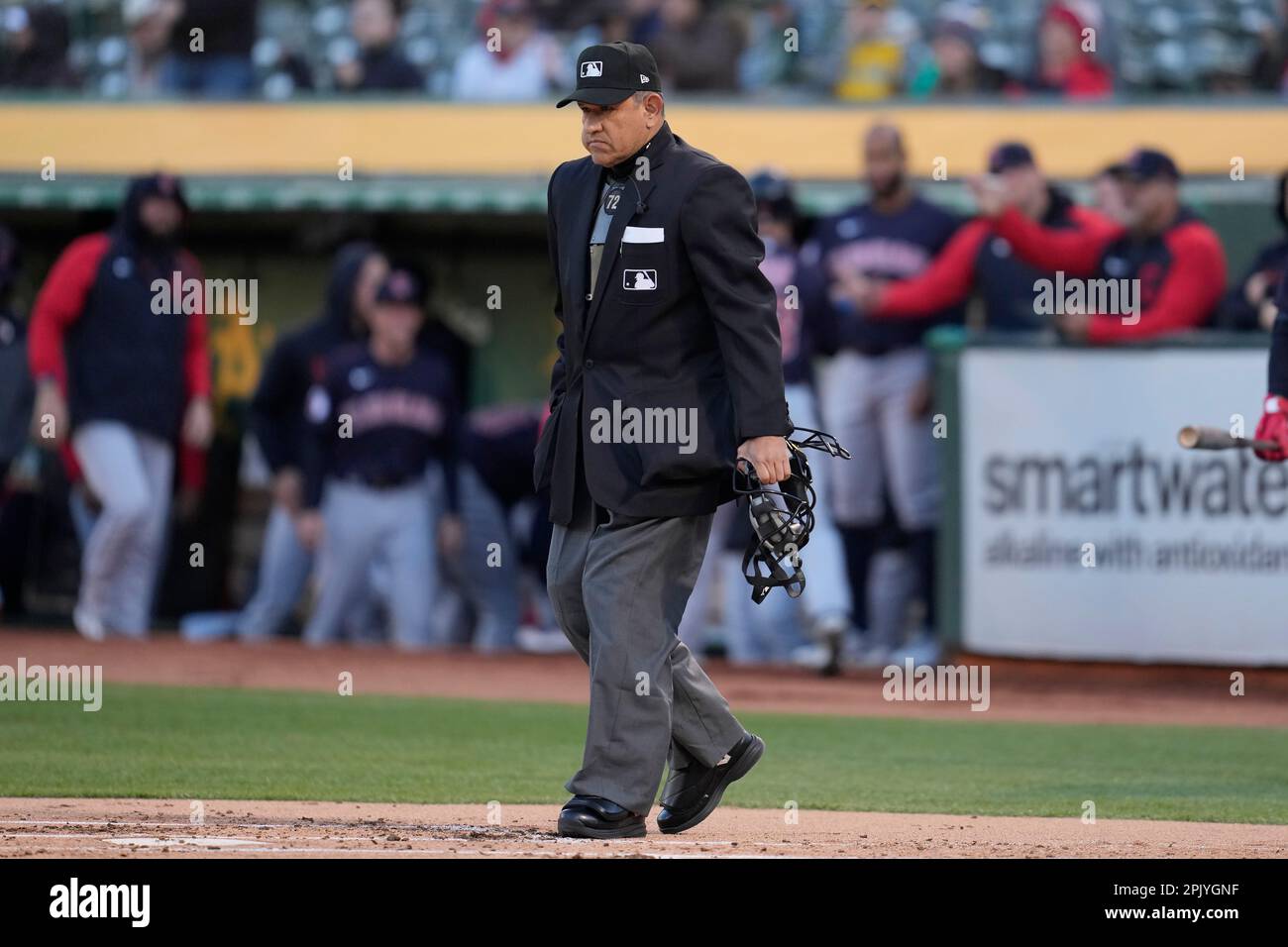 Umpire Alfonso Marquez during a baseball game between the Oakland ...