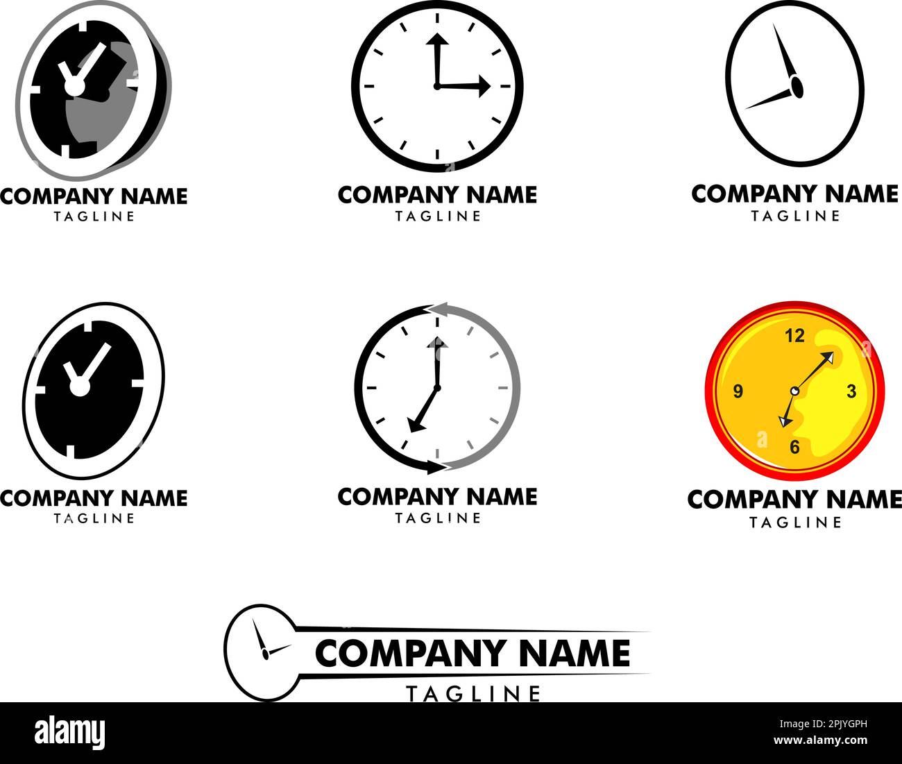 Set of Time clock logo design template Stock Vector Image & Art - Alamy