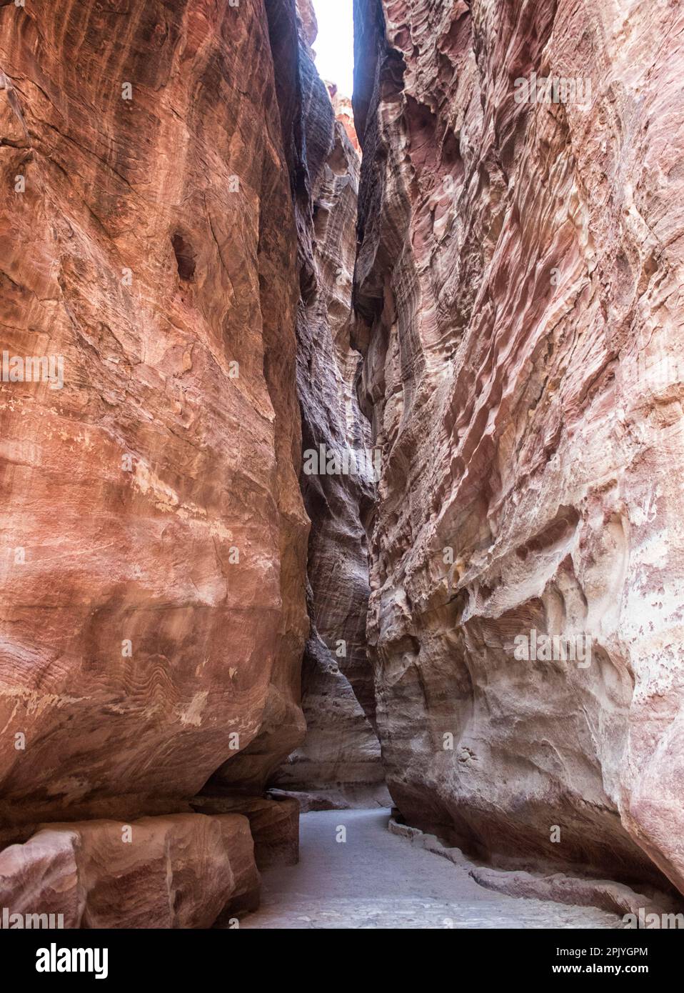 Entrance path into the UNESCO historic site of Petra. Jordan Stock ...
