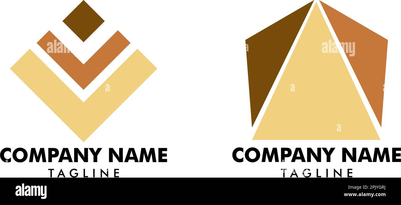 Set of Pyramid Logo Template vector illustration Stock Vector Image ...