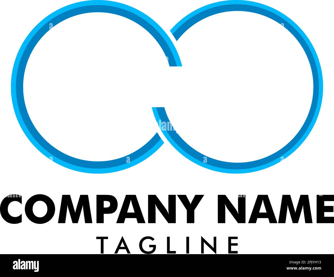 Two Circle Rings locked Logo design vector template Stock Vector Image ...