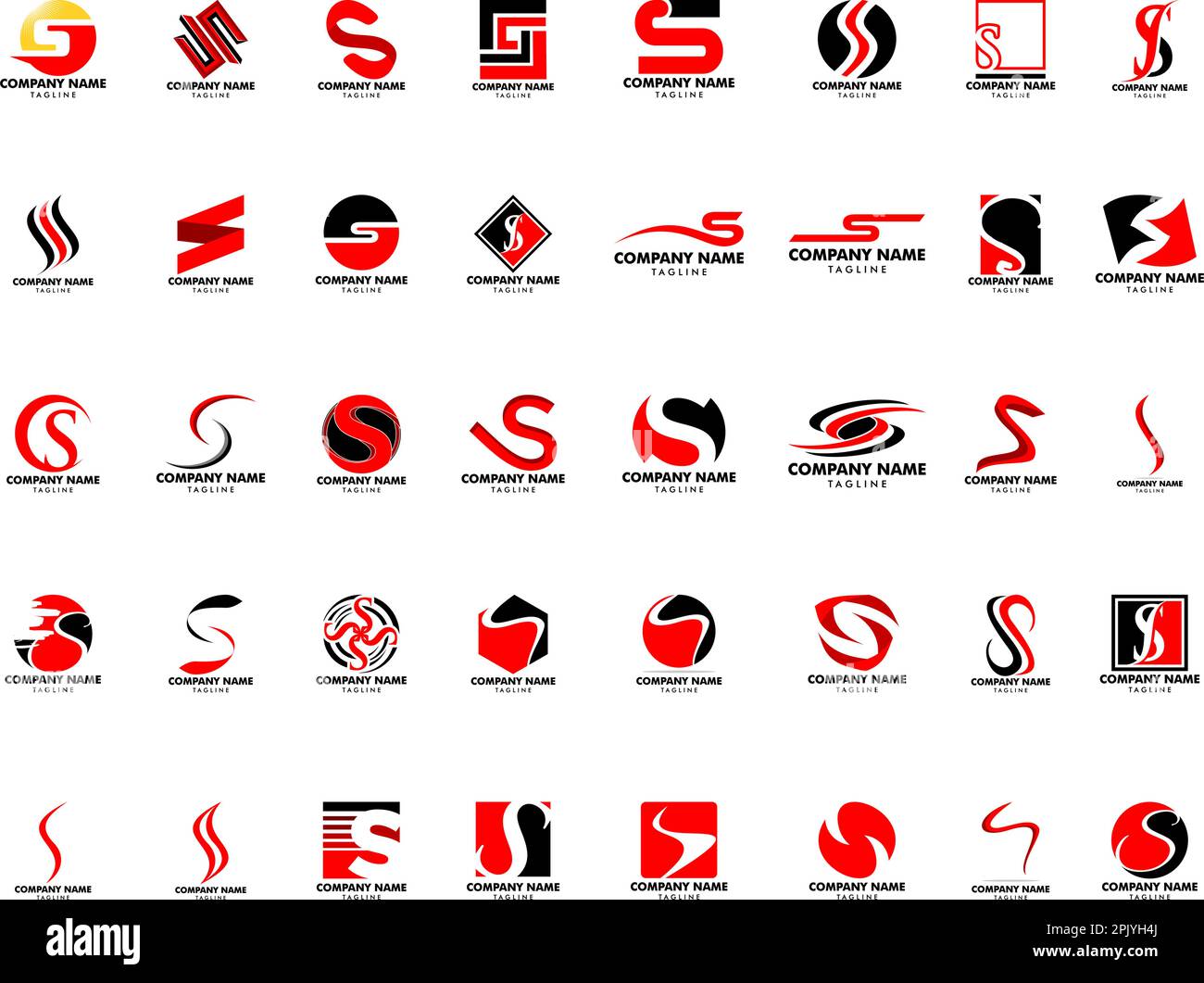 Set of Initial Letter S Logo Template Design Stock Vector Image & Art ...