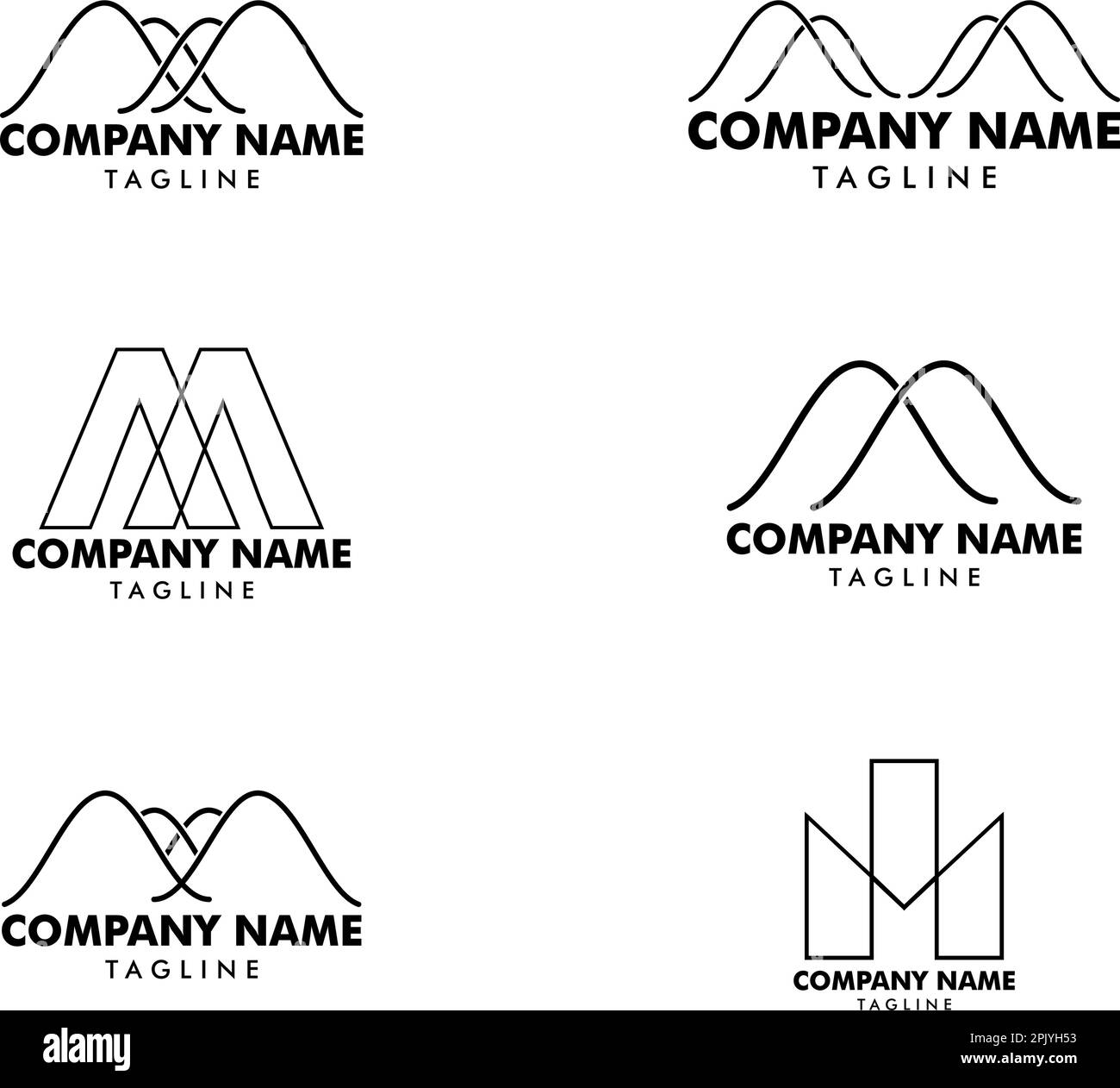 Set of Letter M vector line logo design Stock Vector Image & Art - Alamy