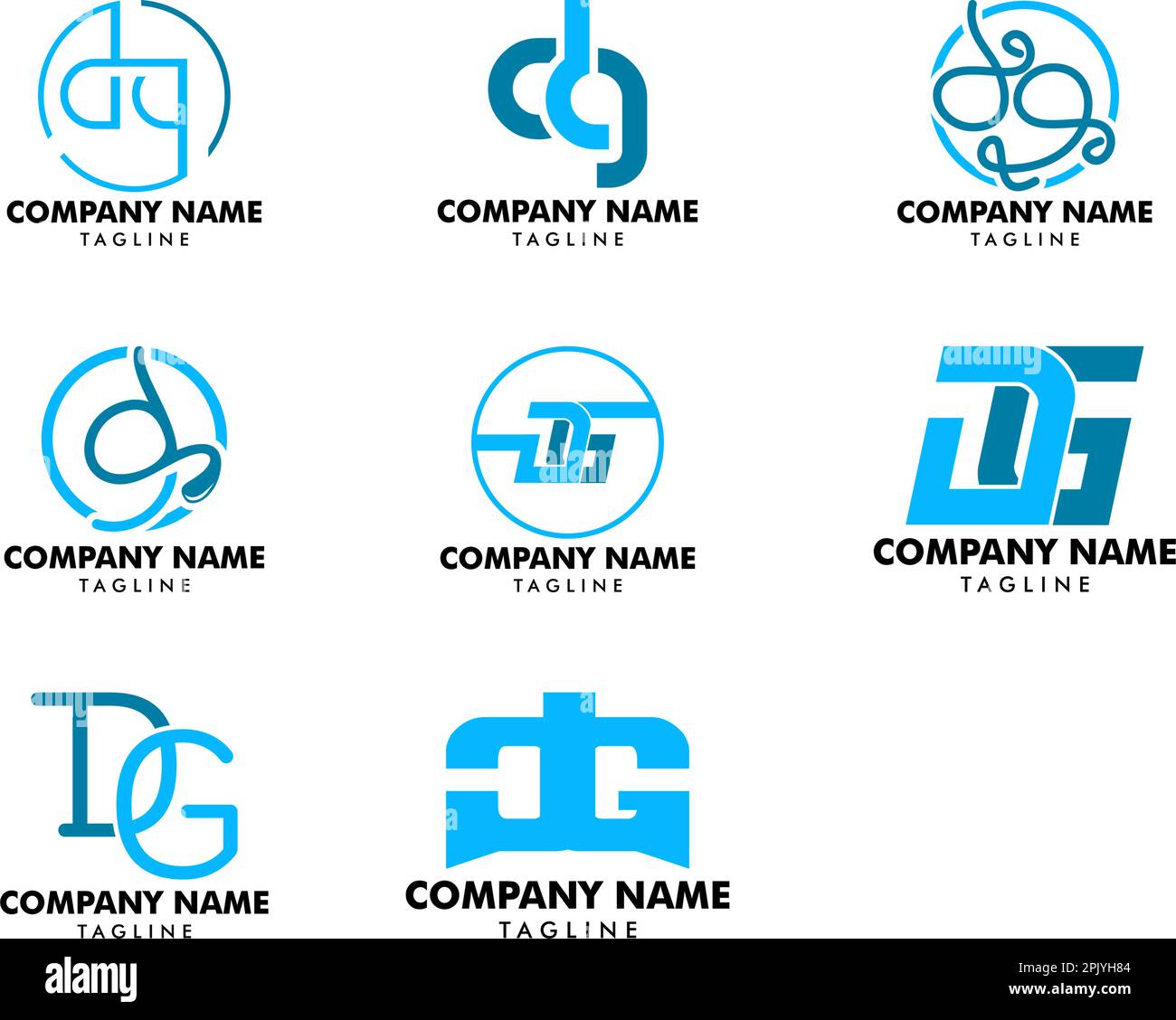 Set of Initial Letter DG Logo Design Template Stock Vector Image & Art ...