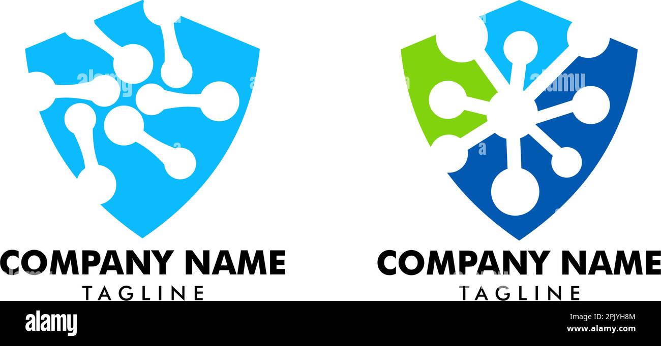 Set of Molecule Shield Logo Template Vector Illustration Stock Vector ...