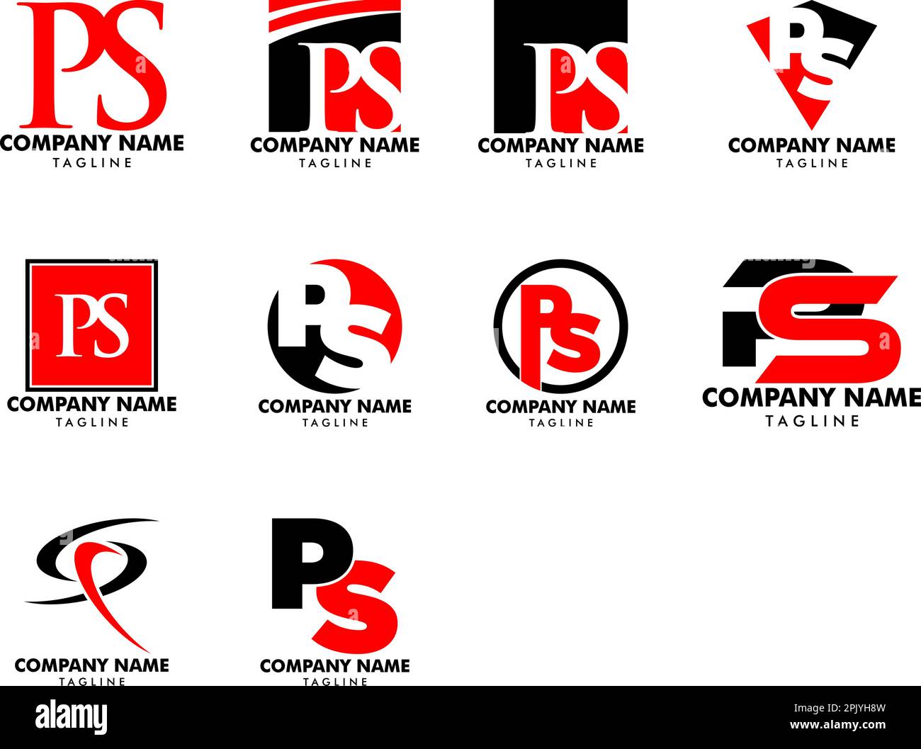 Set of Initial Letter PS Logo Template Design Stock Vector Image & Art ...